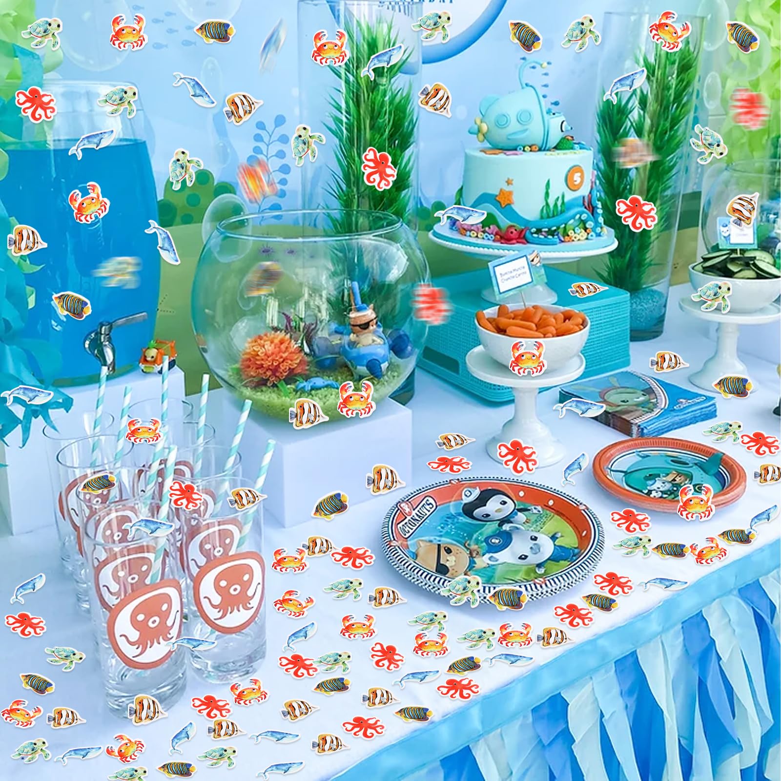 Ocean Party Decoration Ideas Tropical Fish Cut Outs 54Pcs Fish Cutouts