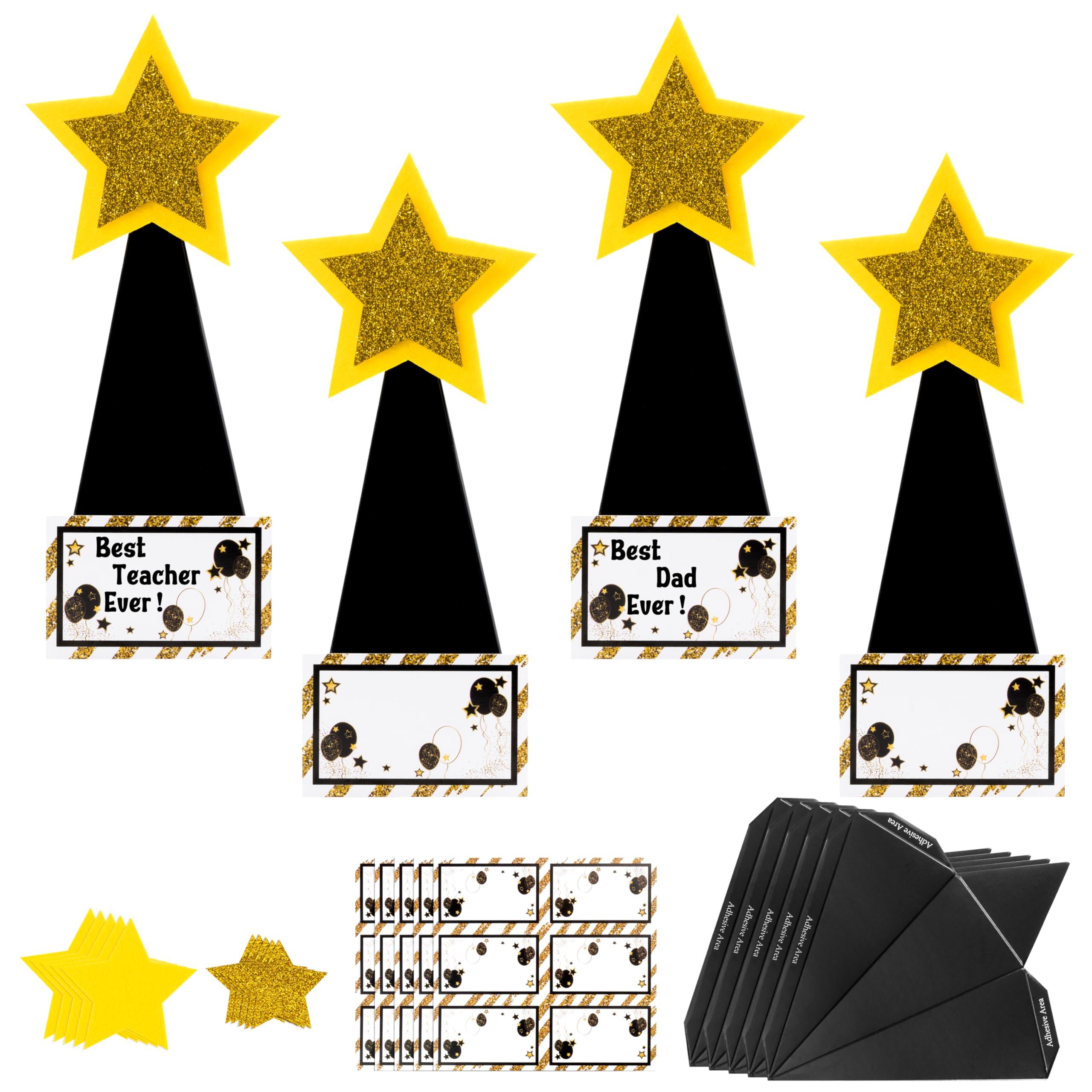 WATINC DIY Glitter Star Trophy Craft - 24 Pack Make Your Appreciate ...