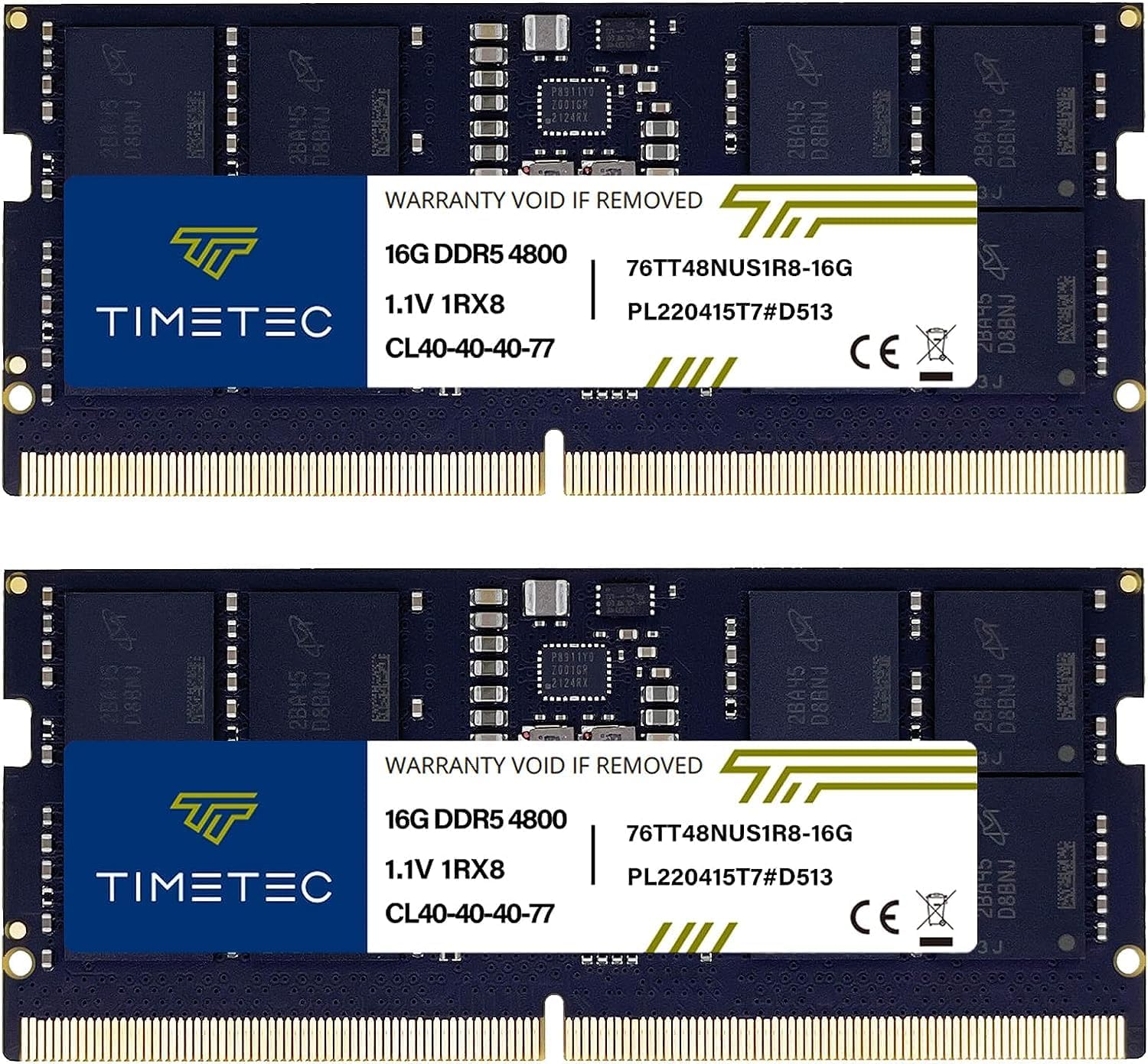 Timetec 32GB KIT(2x16GB) DDR5 4800MHz PC5-38400 Unbuffered Non-ECC 1.1V ...