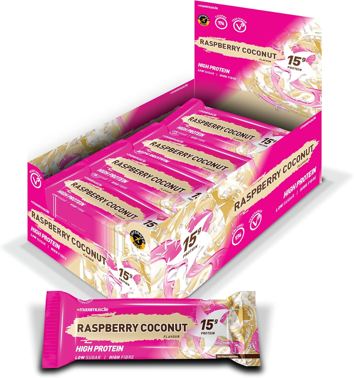 Maximuscle Protein Bars | High Fibre, Low Sugar Healthy Snacks with 15g ...