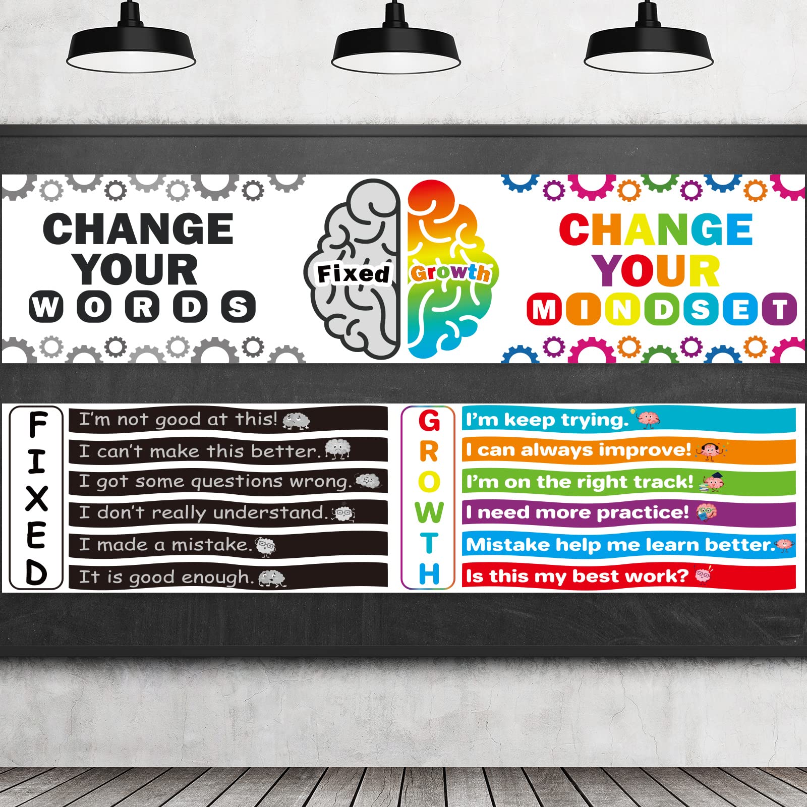 Buy Growth Mindset s Motivational Classroom Banner Positive Sayings ...
