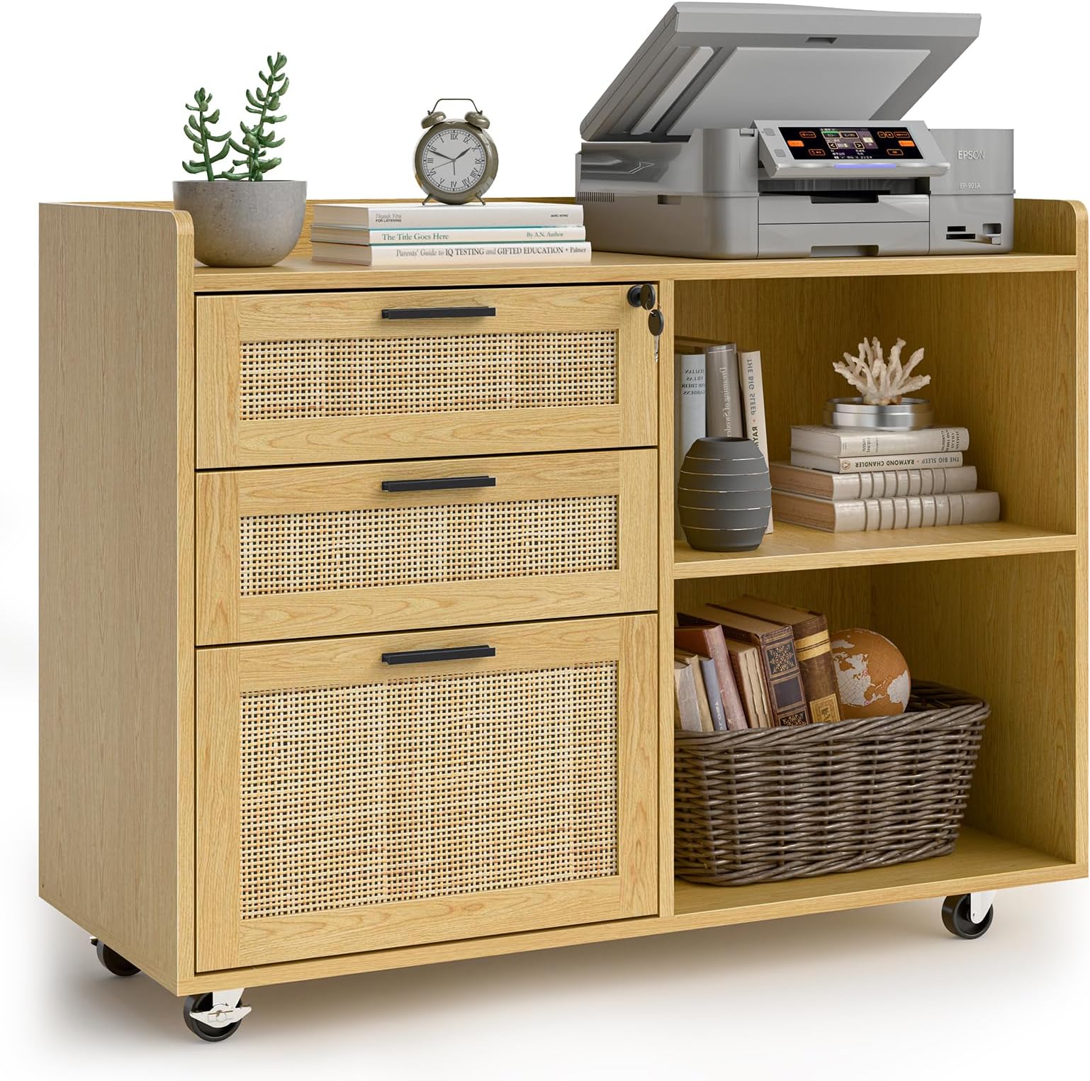Amazon.com: VINGLI 2 Drawer File Cabinet with Lock, Rolling File ...