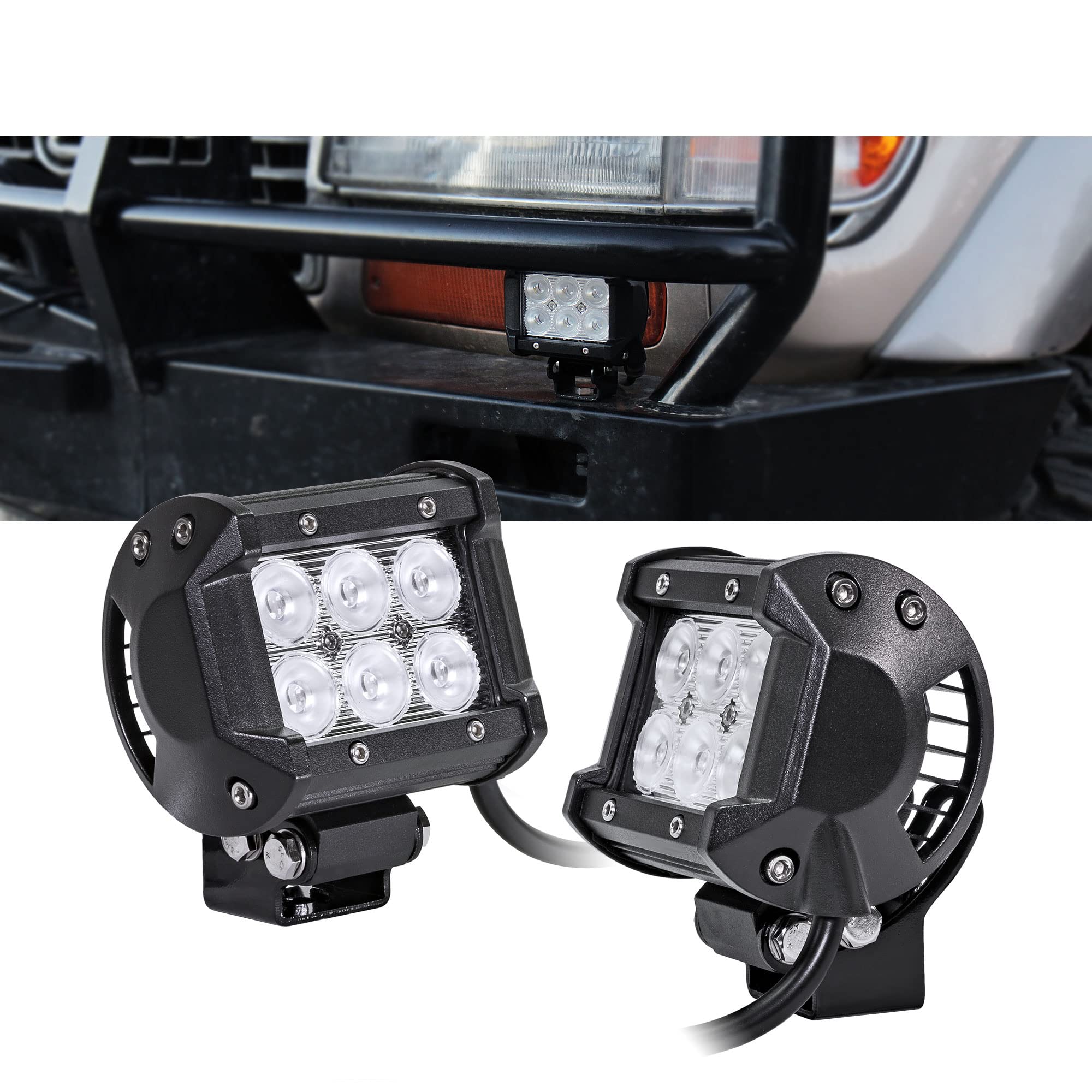 Snapklik.com : LAMPHUS 2pc CRUIZER 4" 18W LED Flood Light 60 Degree ...