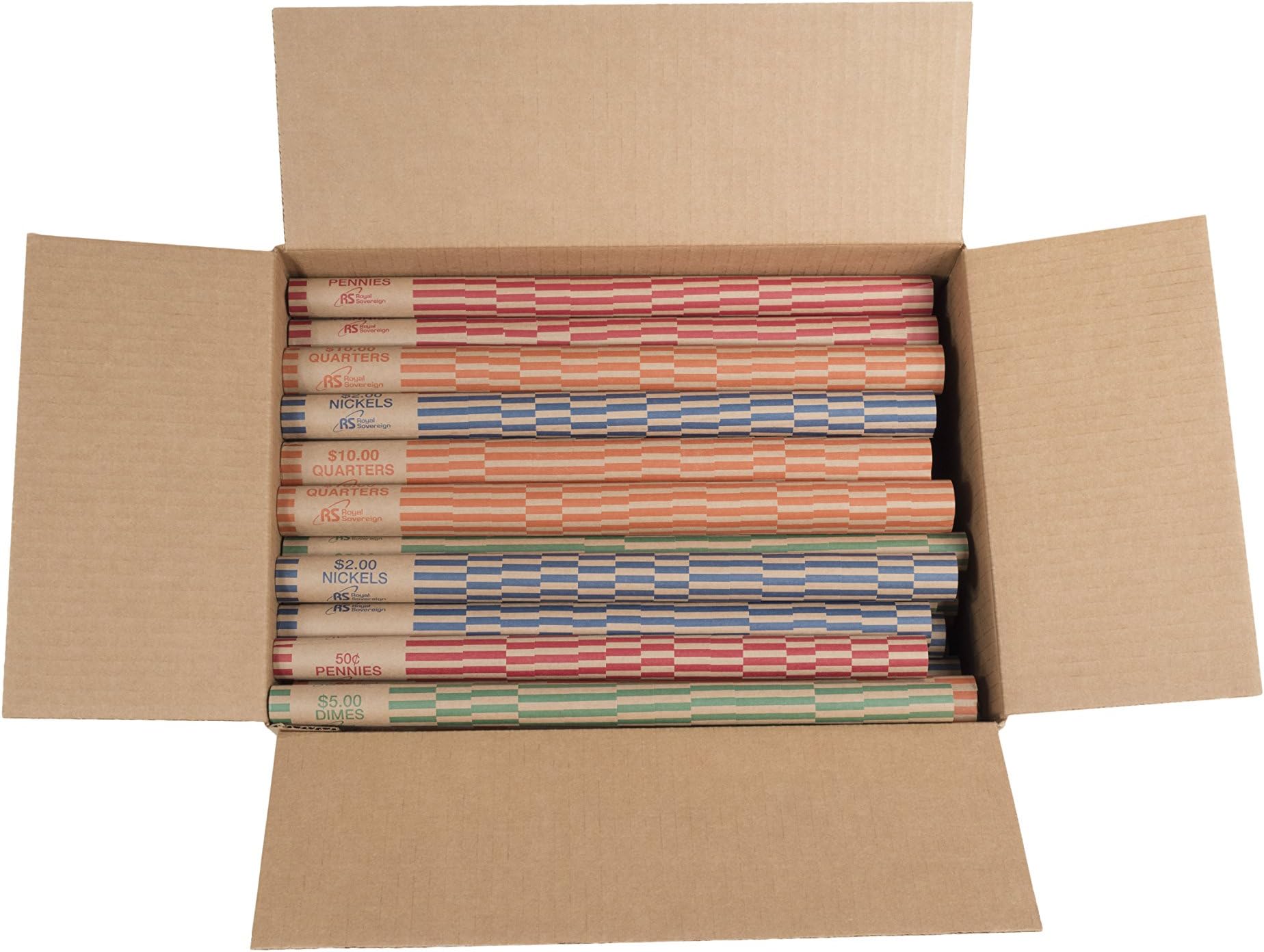 Amazon.com : Royal Sovereign "Assorted" Preformed Coin Roll Wrappers ...