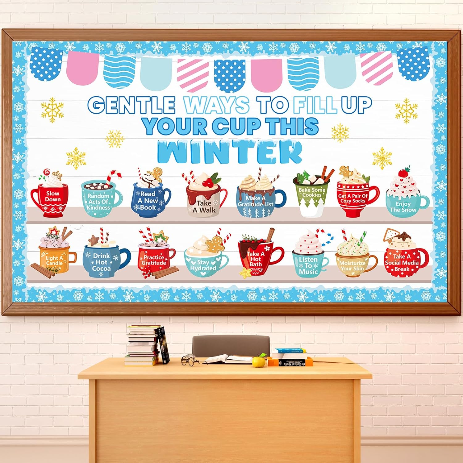 Amazon.com : Winter Mental Health Bulletin Board Decoration Holiday ...