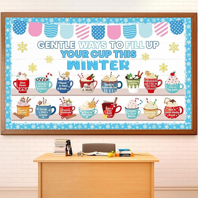 Amazon.com : Winter Mental Health Bulletin Board Decoration Holiday ...