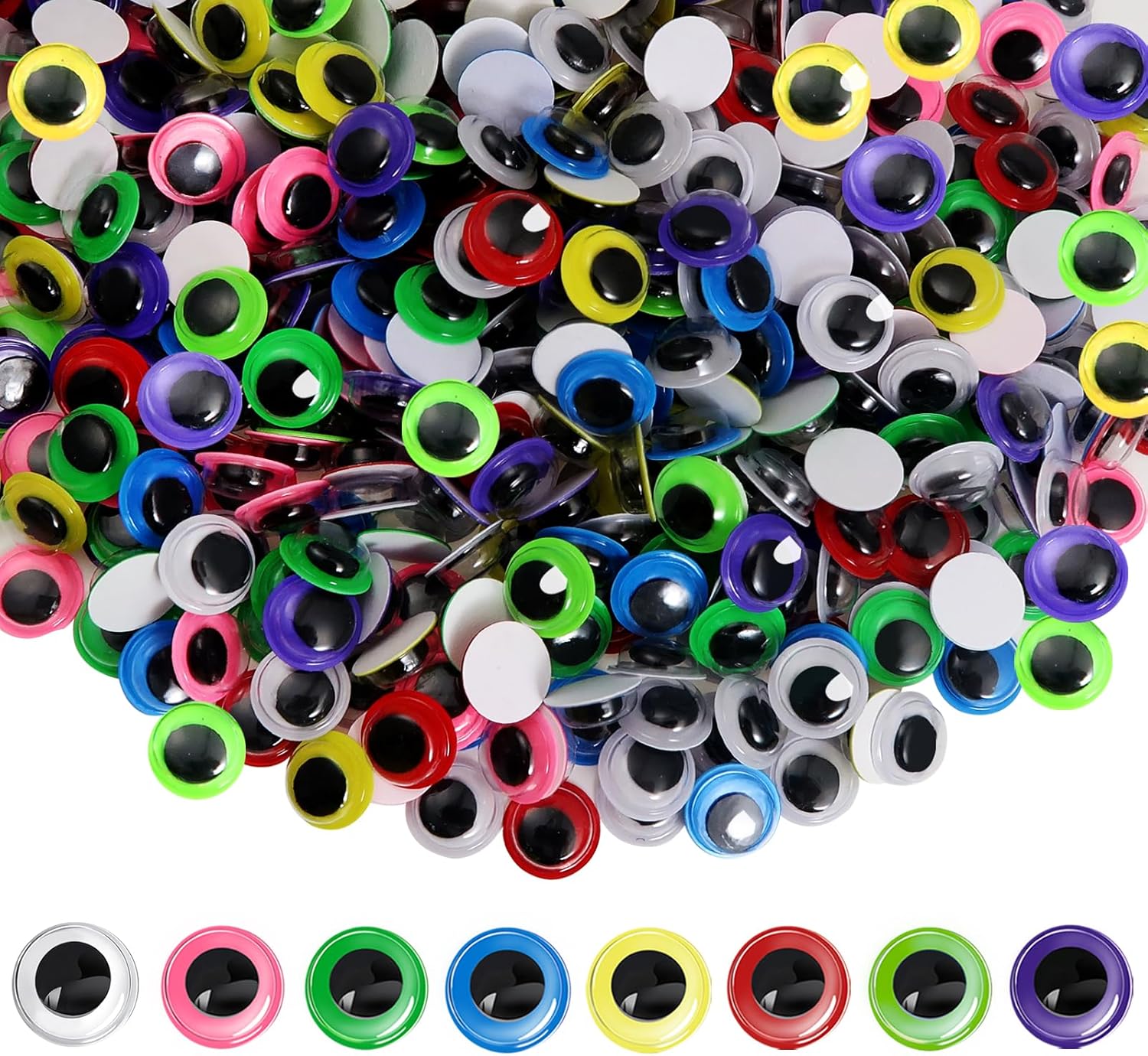 Amazon.com: TOAOB 500pcs 8mm Googly Eyes Self Adhesive for Crafts ...