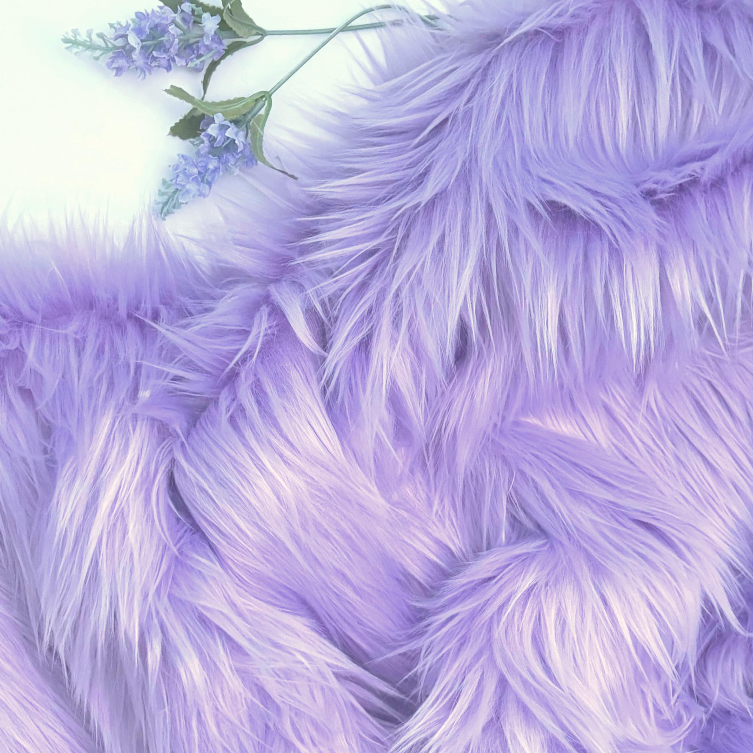 Light Purple Fur Lavender Purple Luxury Long Pile Shaggy Faux Fur