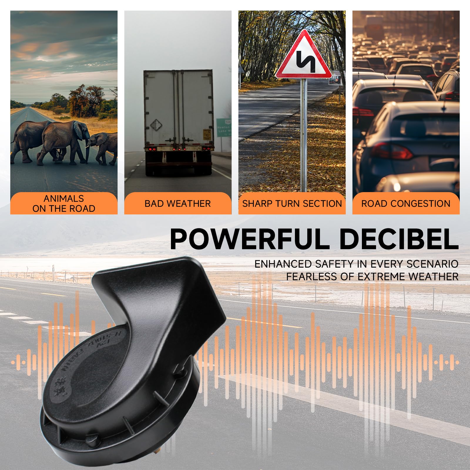 Snapklik.com : FARBIN Compact Horn 12V Car Horn Loud High Tone 510HZ ...