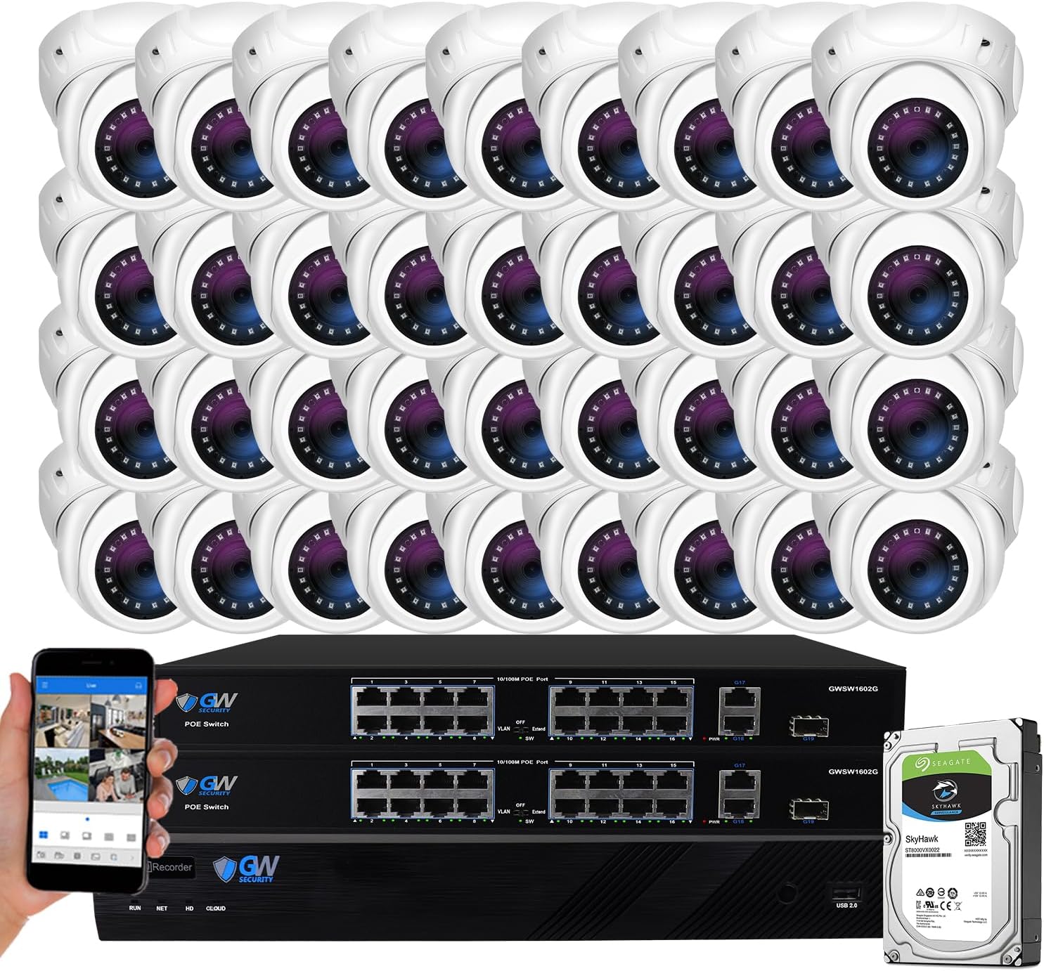 Amazon.com : GW Security 32 Channel 12MP NVR 4K Smart AI Security ...