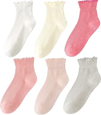 Amazon.com: EyzBohrm Ruffle Socks for Women White Ankle Socks Woman ...