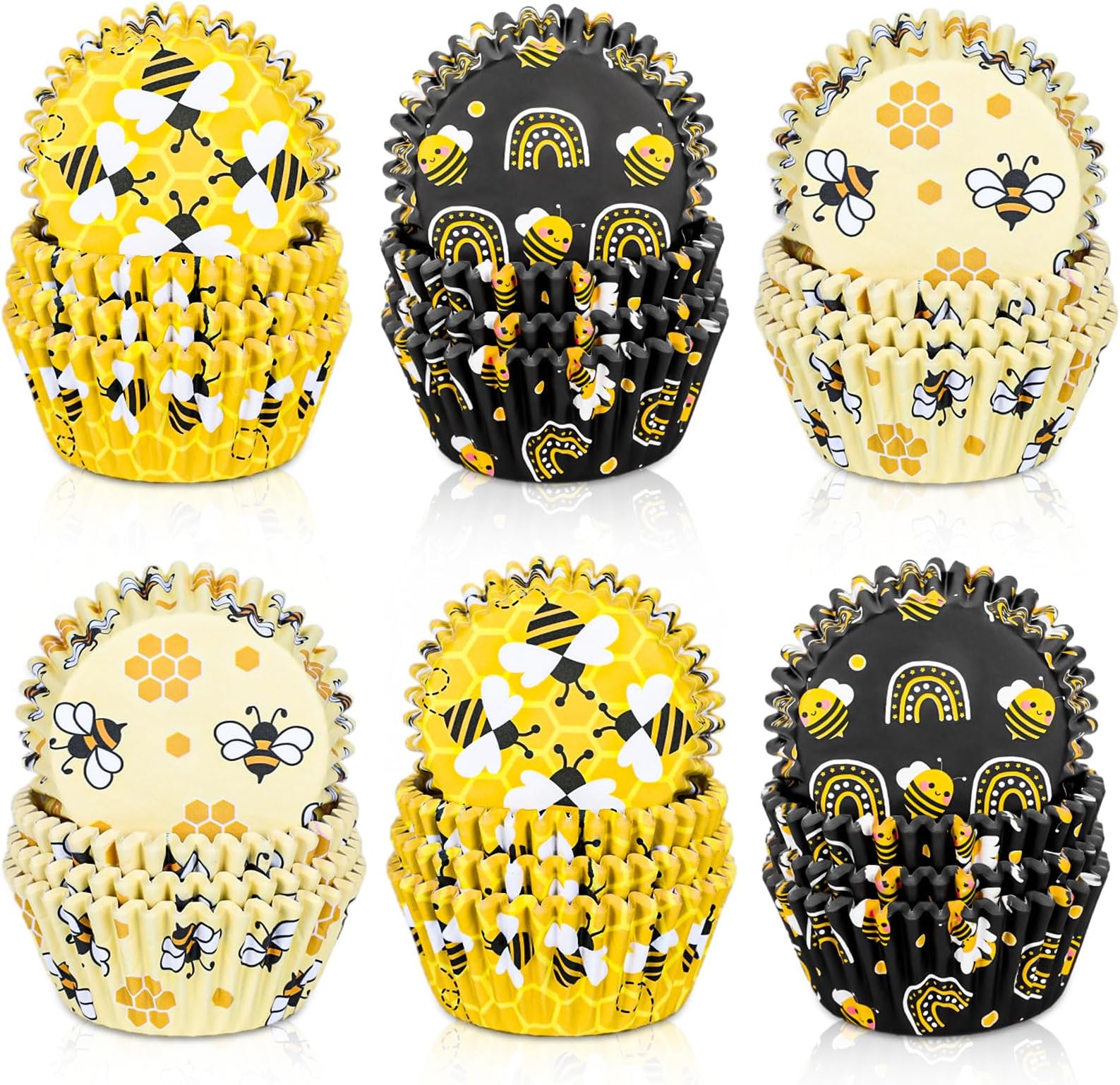 Amazon.com: Honey Bee Cupcake Liners - 600Pcs Bee Party Cupcake Baking ...