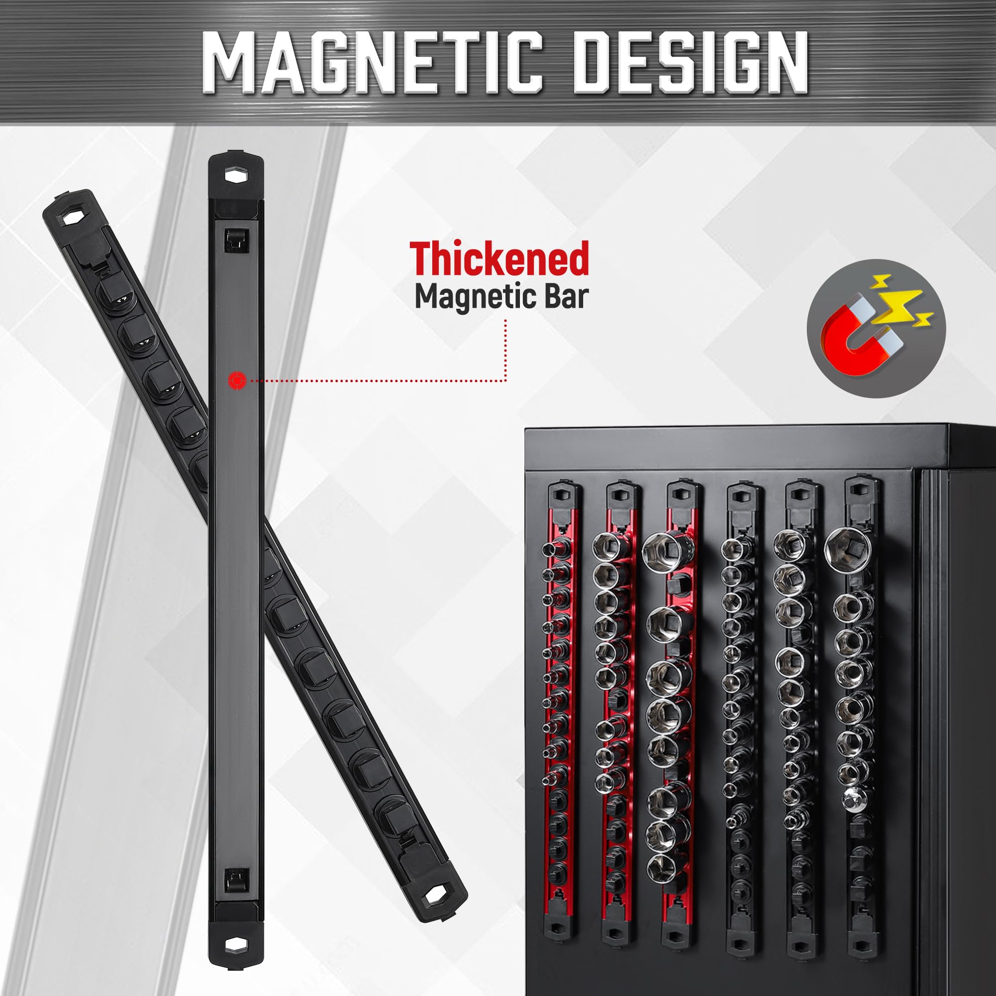 Snapklik.com : ALOANES 1/2-Inch Drive Magnetic Socket Organizer, Heavy ...