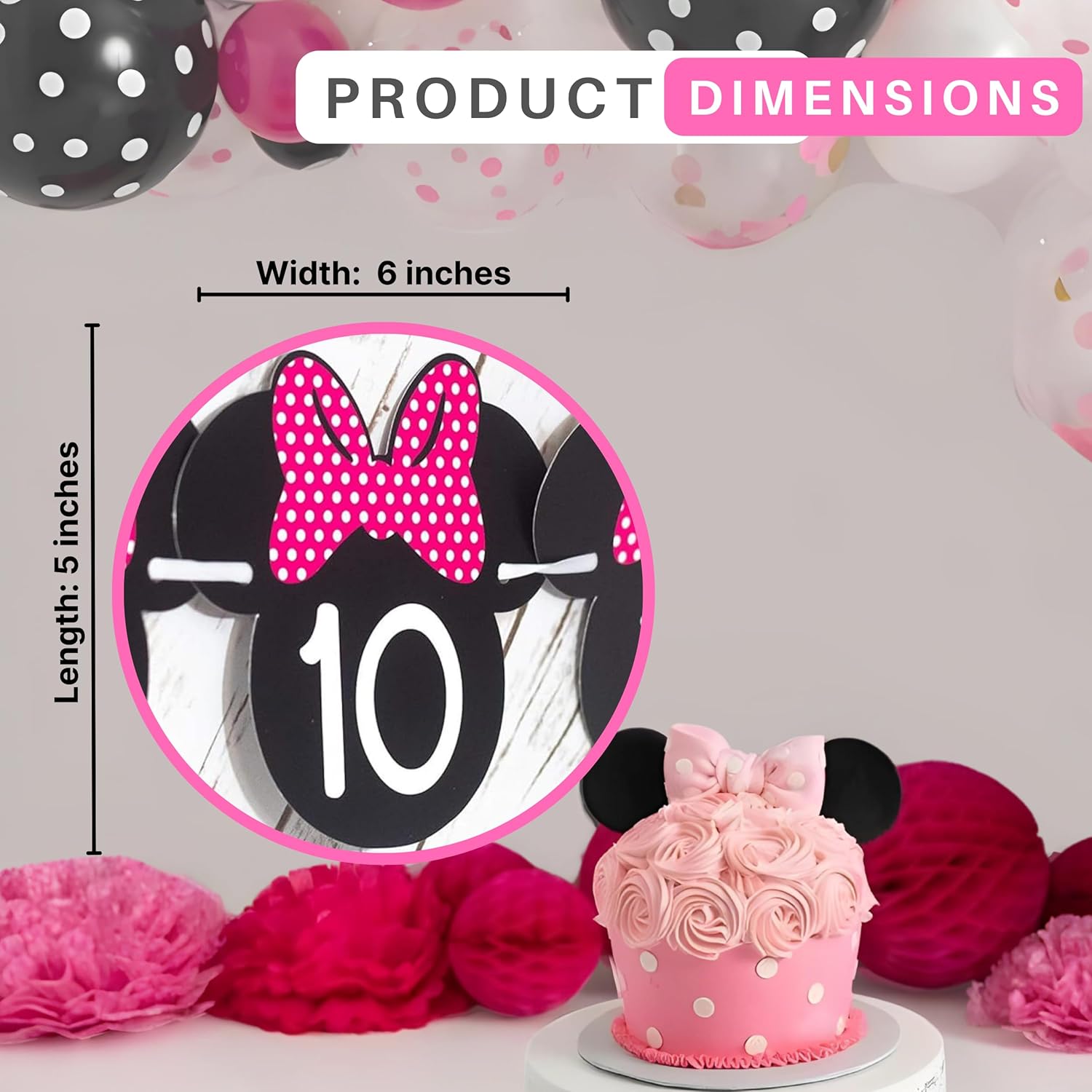 Cartel de fotos de Minnie Mouse de 12 meses rosa intenso Cartel de cumpleaños con foto Cartel de ...