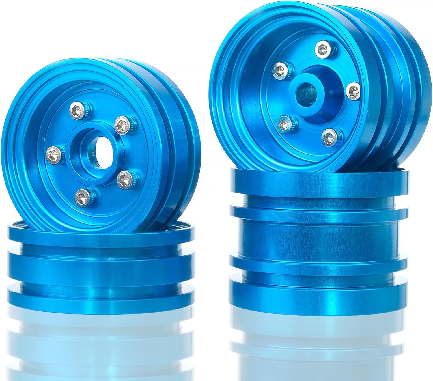 Amazon.com: TOOMOD Aluminum Wheel Rim Set Wheel Hub for Tamiya ...