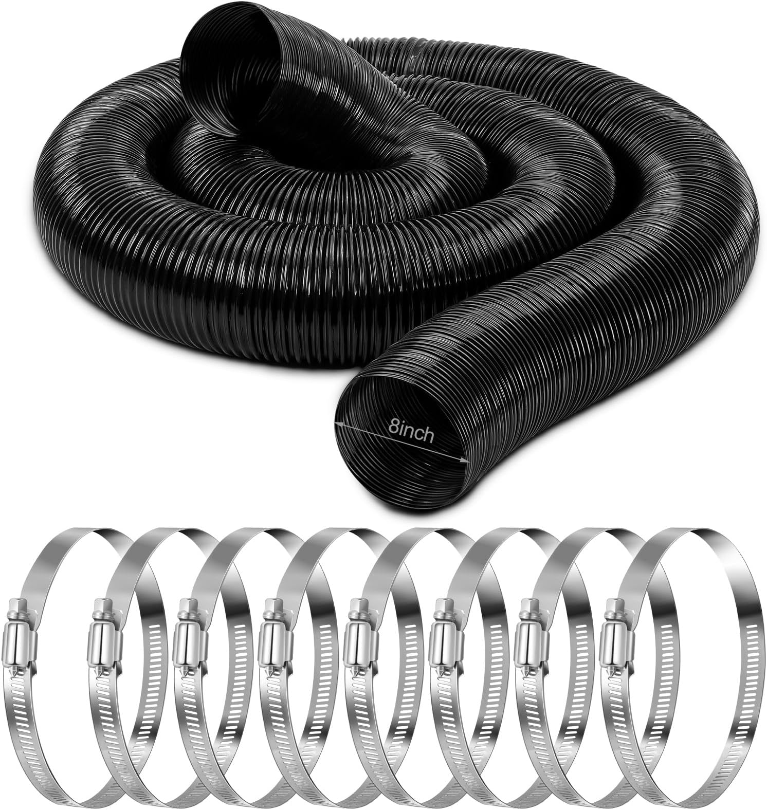 Grizzly Industrial H7465-8" x 10' Heavy-Duty Wire Reinforced Hose ...
