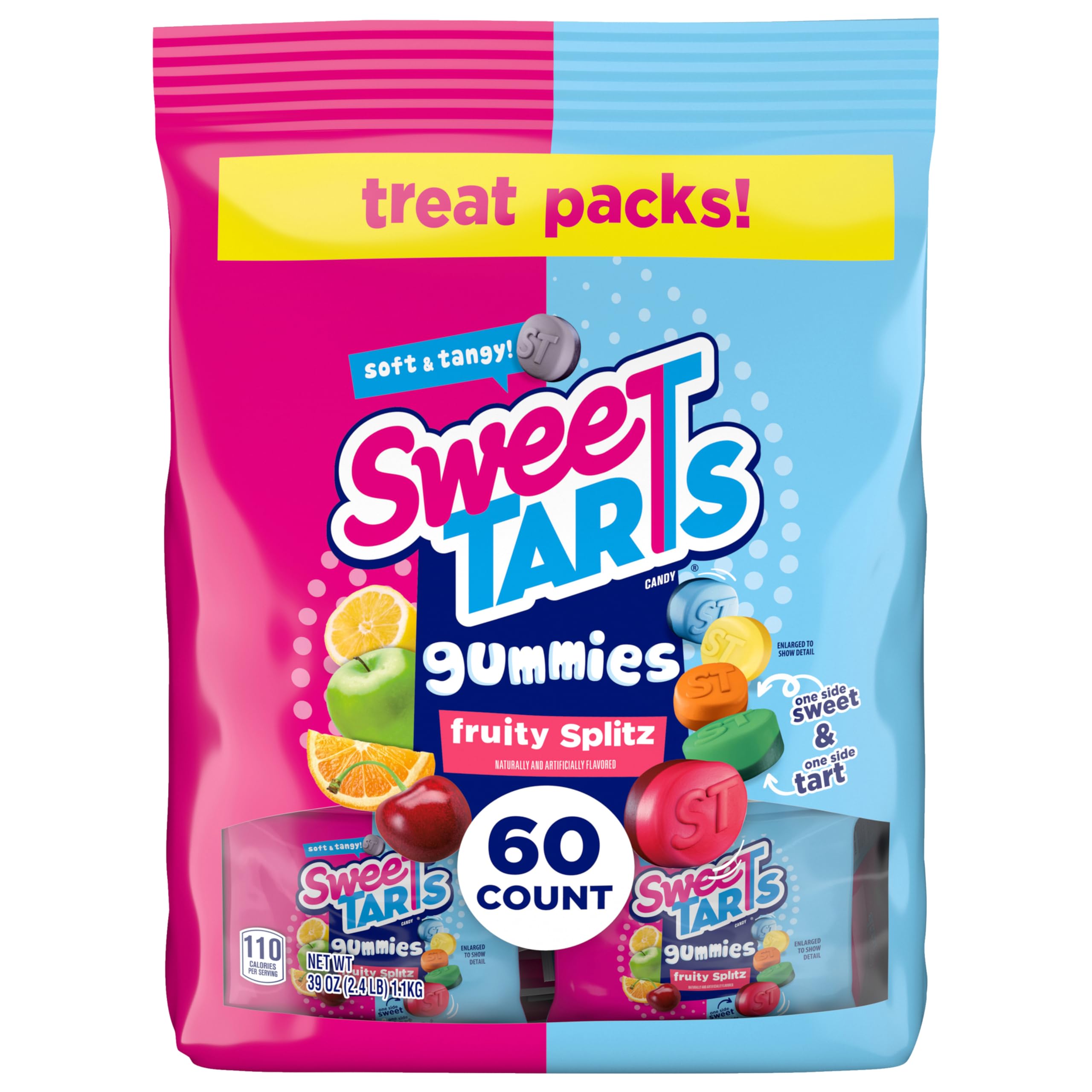 Amazon.com: SweeTARTS Gummies Fruity Splitz, Candy, Sweet and Tart ...
