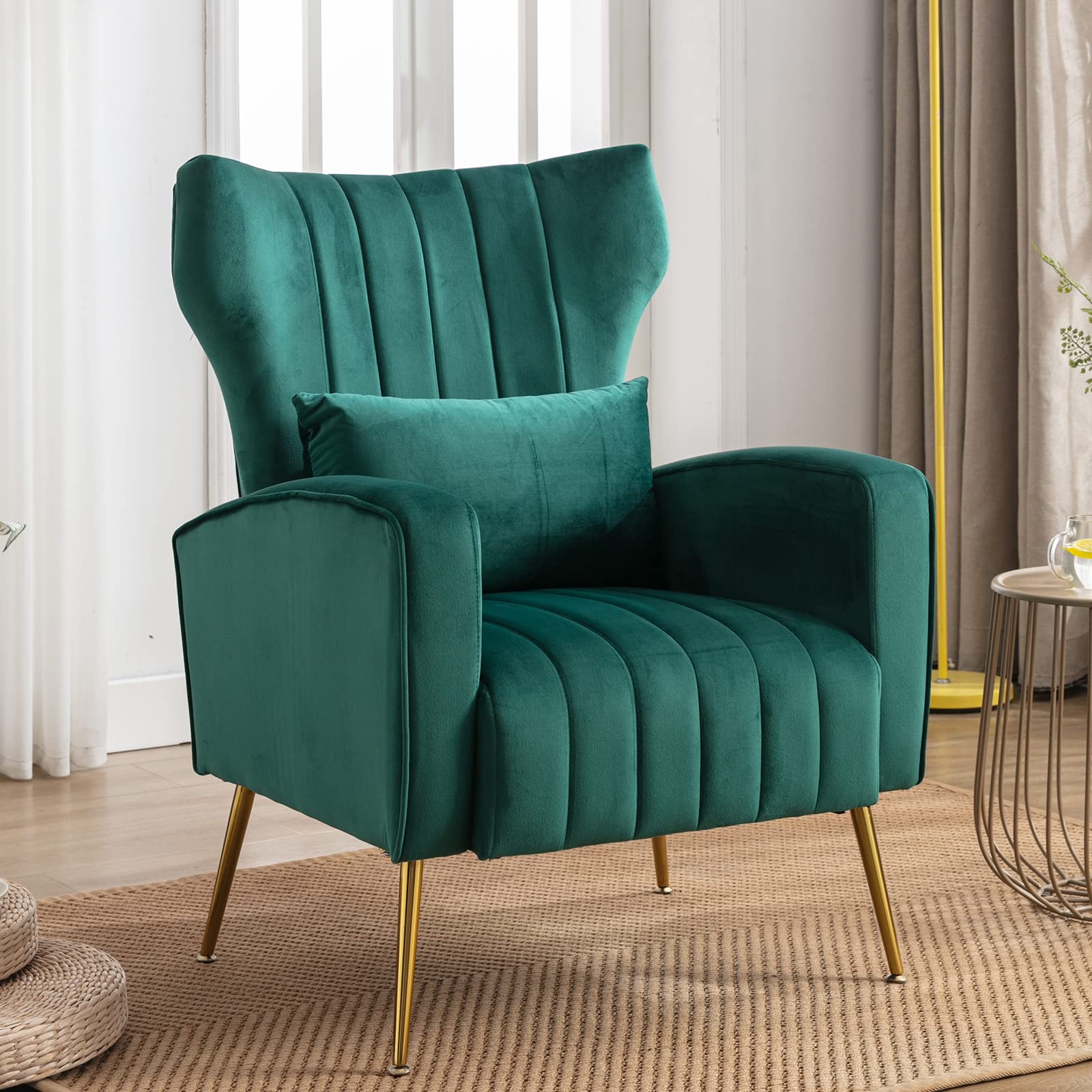 Amazon.com: Janoray Velvet Accent Armchair for Living Room and Bedroom ...