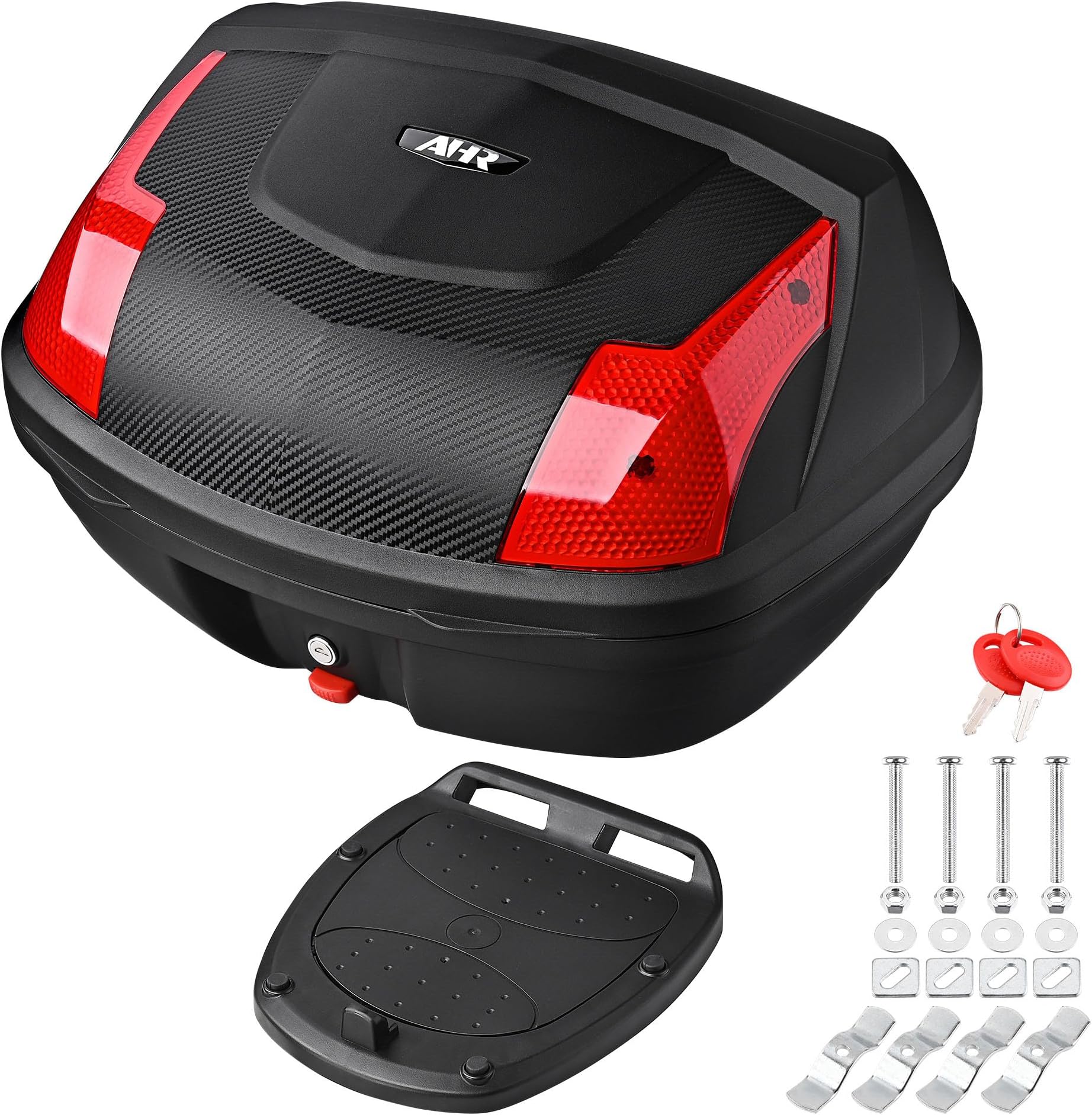 Amazon.com: Yescom AHR Motorcycle Trunk Black Motorcycle Top Case ...