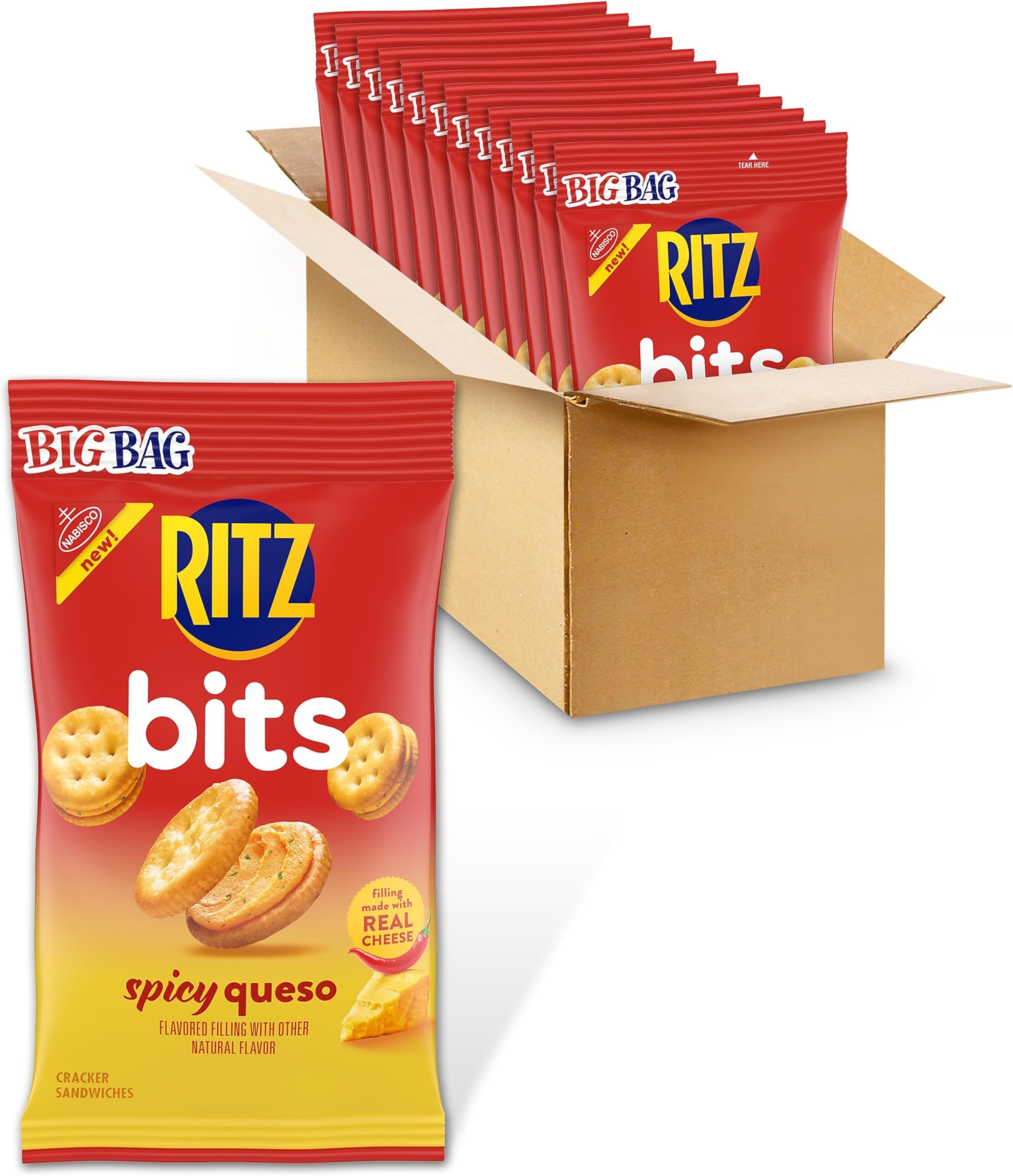 Amazon.com: RITZ Bits Cheese Sandwich Crackers, Snacks for Kids and ...