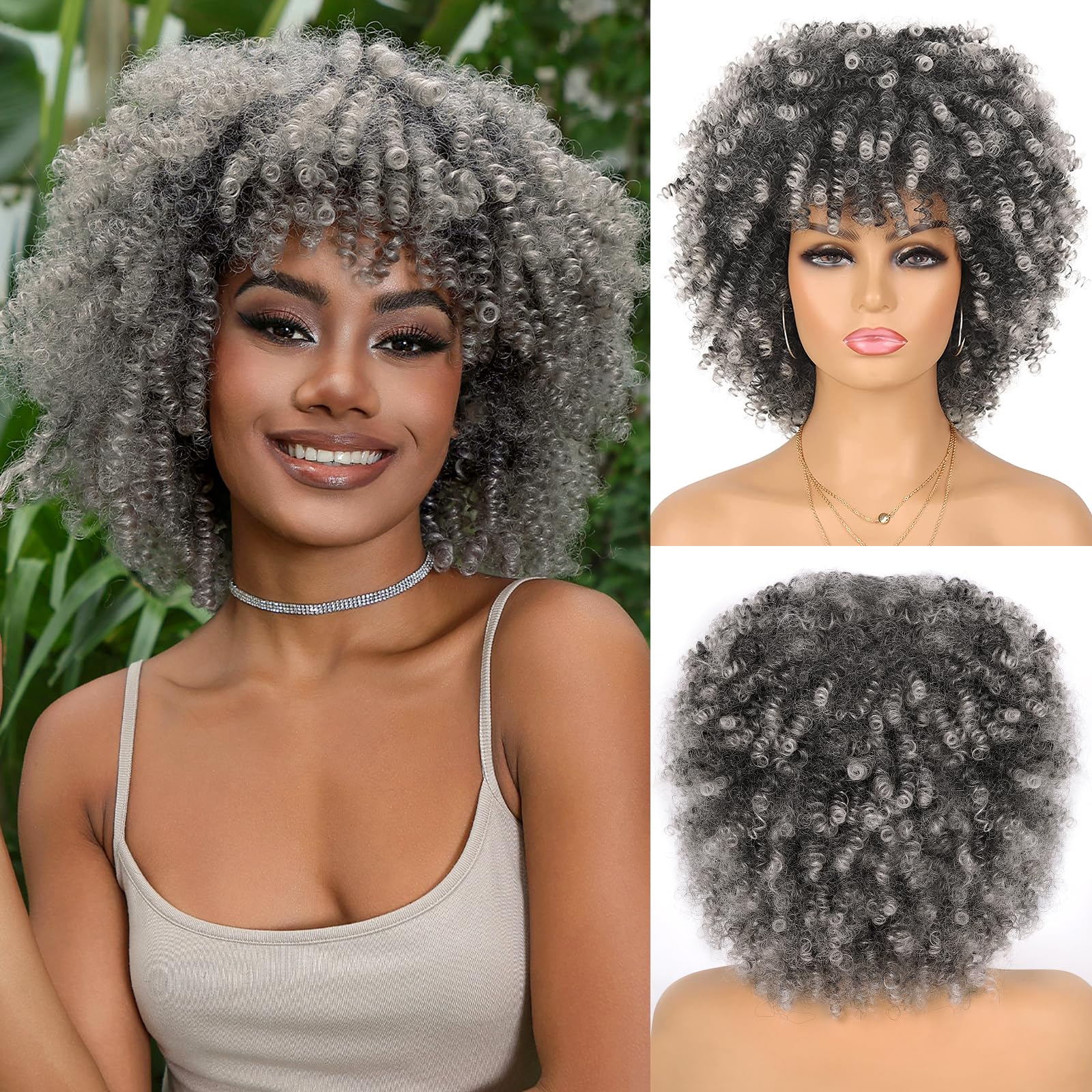 Amazon.com : Looxey Afro Wig for Black Women Fluffy and Soft Synthetic ...