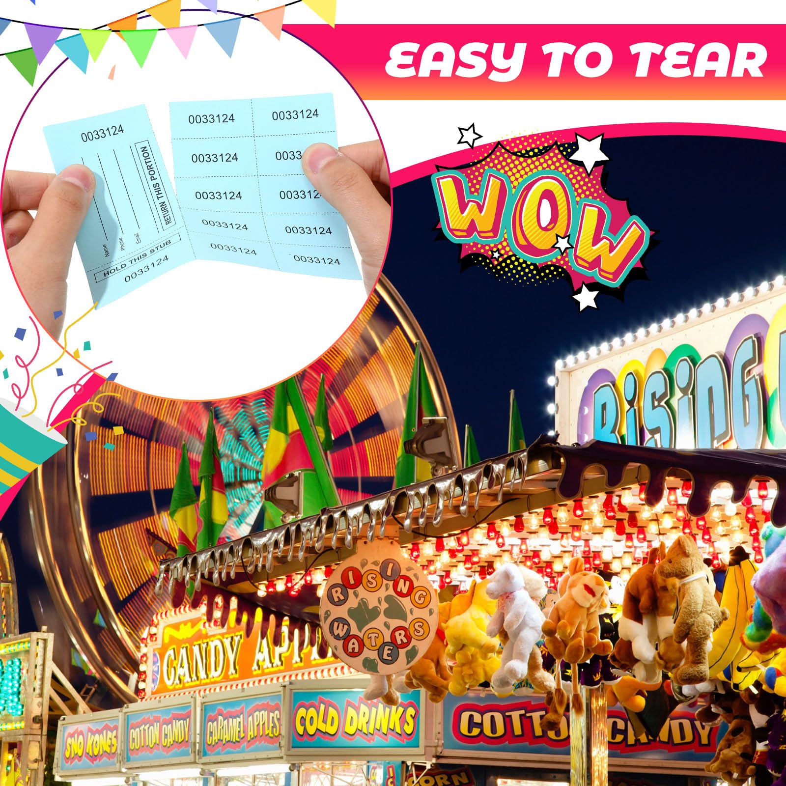 Snapklik.com : Kosiz 1000 Sheet 10 Bid Raffle Tickets Chinese Auction ...