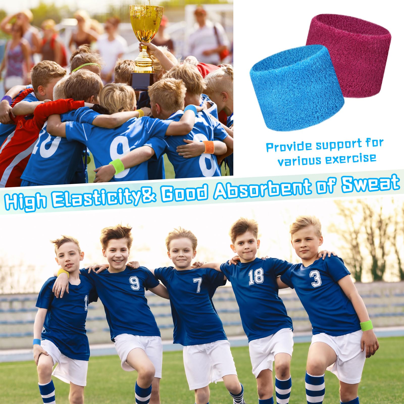 Snapklik.com : Lounsweer 72 Pcs Sweatbands For Kids Summer Camps ...
