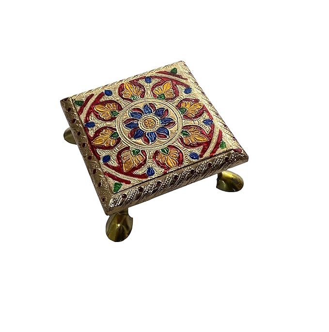 Hiken Colouring Puja Patla Multi Use Handcrafted Pooja Table/Path/Patla ...