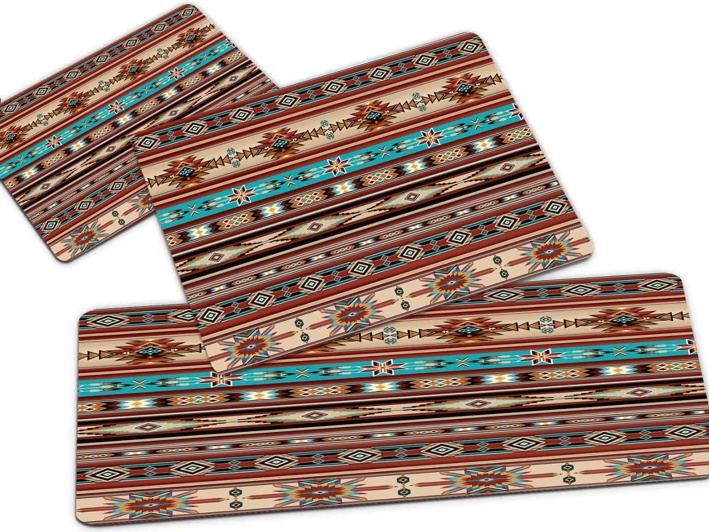 Amazon.com: Southwestern Kitchen Rugs Set 3 Pieces with Runner,Anti ...