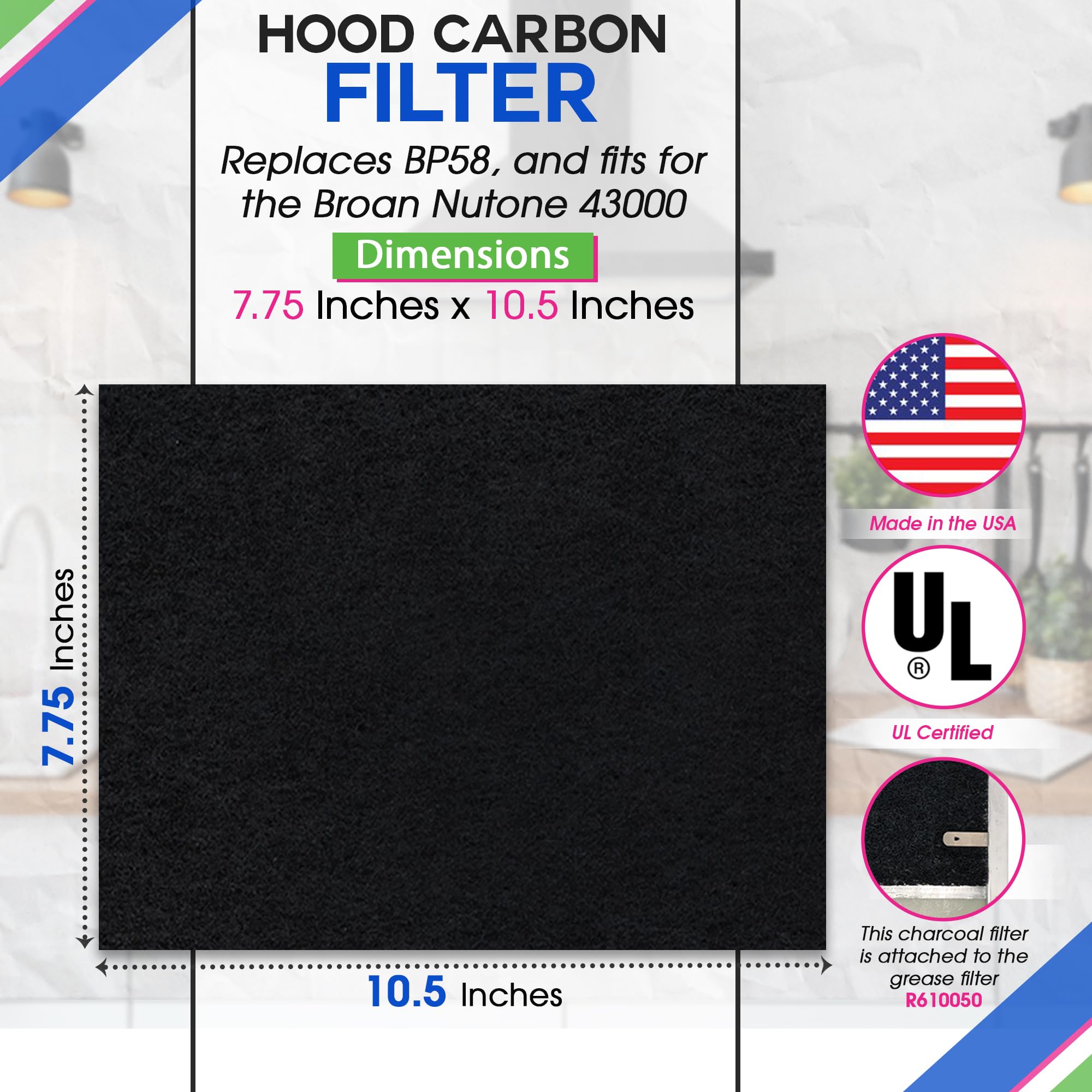 Snapklik.com : Range Hood Charcoal Filter 775” X 105” - Fits Broan And ...