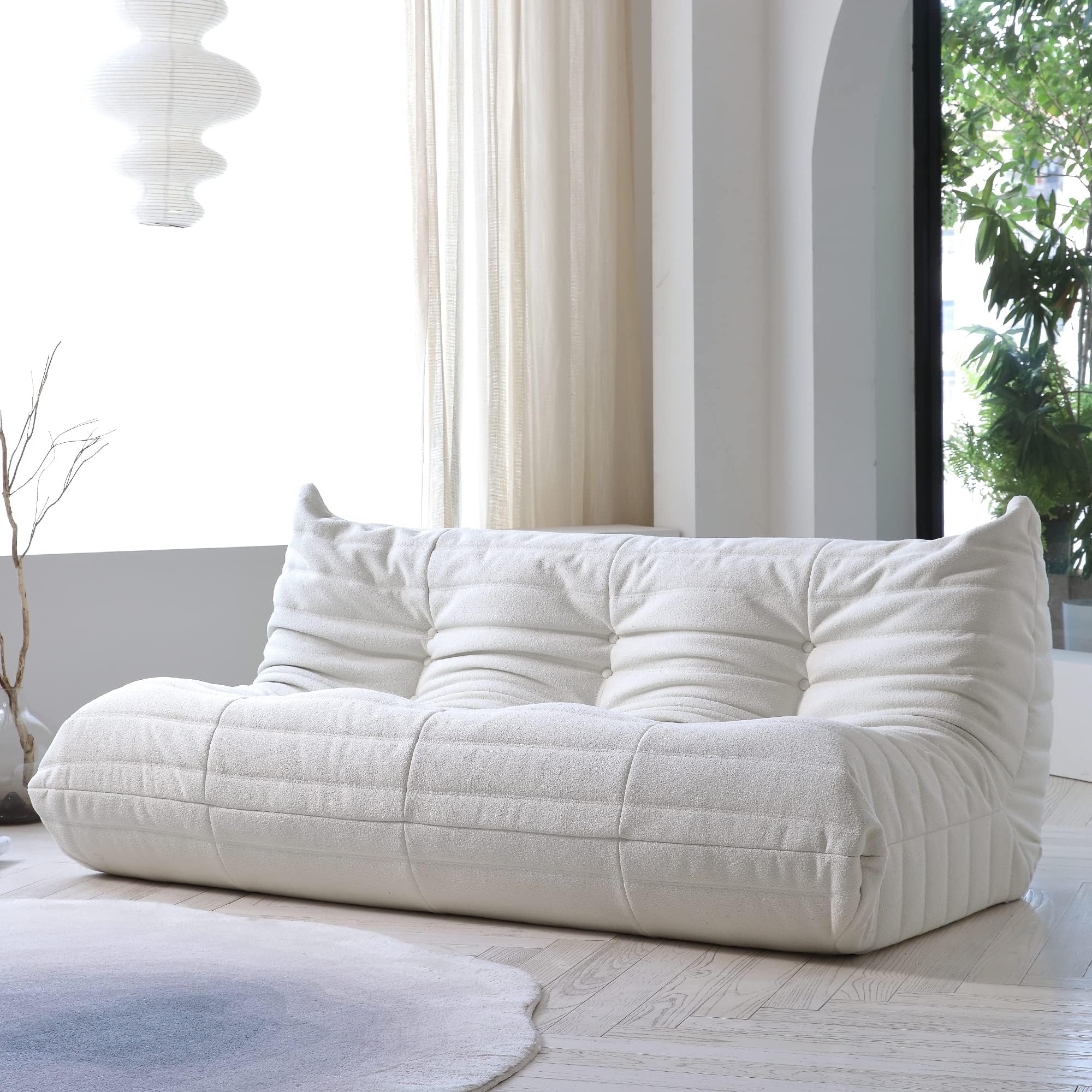 Amazon.com: N&V Fireside Loveseat, Mid Century Armless Twin Size Floor ...