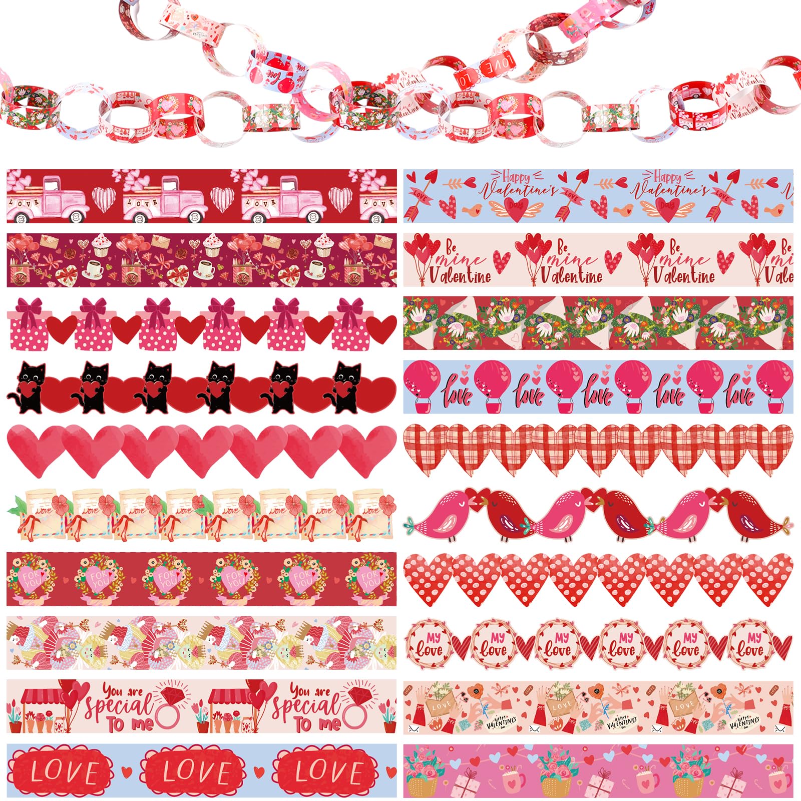 Valentine Paper Chain Valentine Heart Chain Tutorial (& More!) Betz