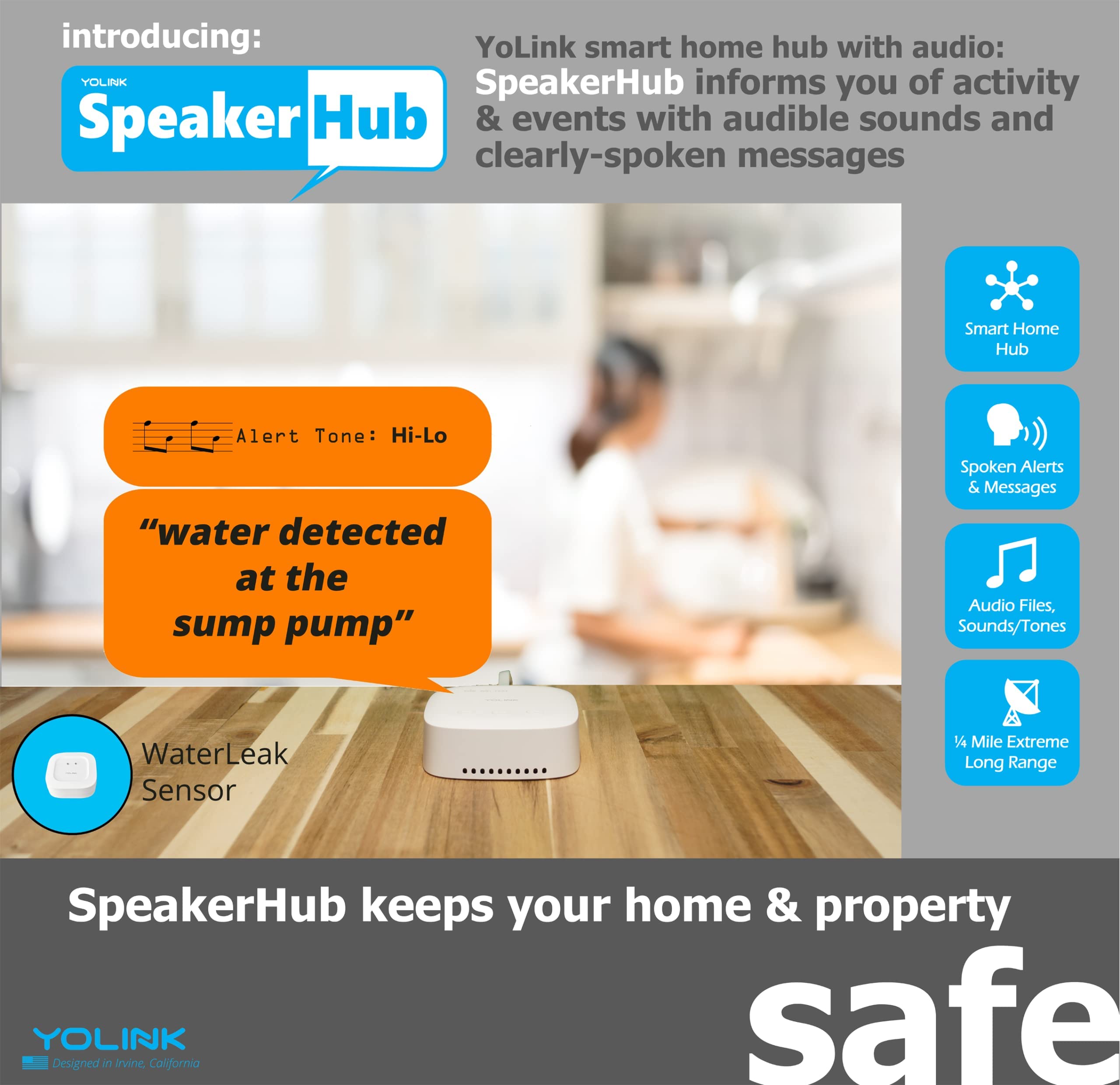 YoLink 1/4 Mile Super Long Range Wireless Leak Sensor LoRa enabled ...