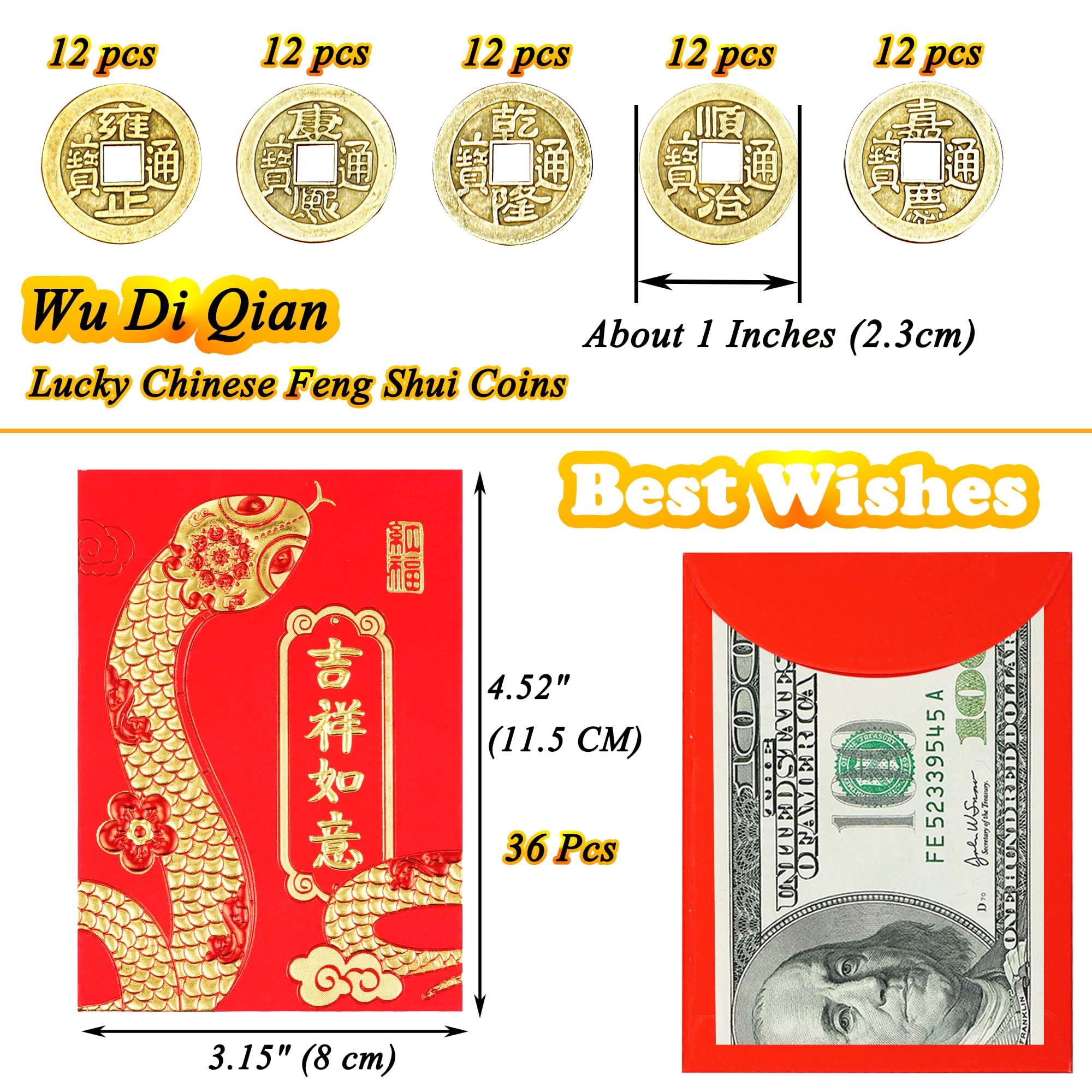Snapklik.com : 36 Pcs Chinese Red Envelopes Lucky Money Envelopes 2025 ...