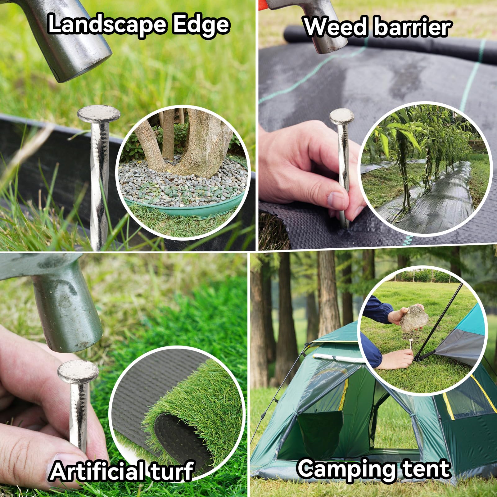 Snapklik.com : EISENSP Extra-Long 14 Inch Landscape Stakes - Heavy Duty ...