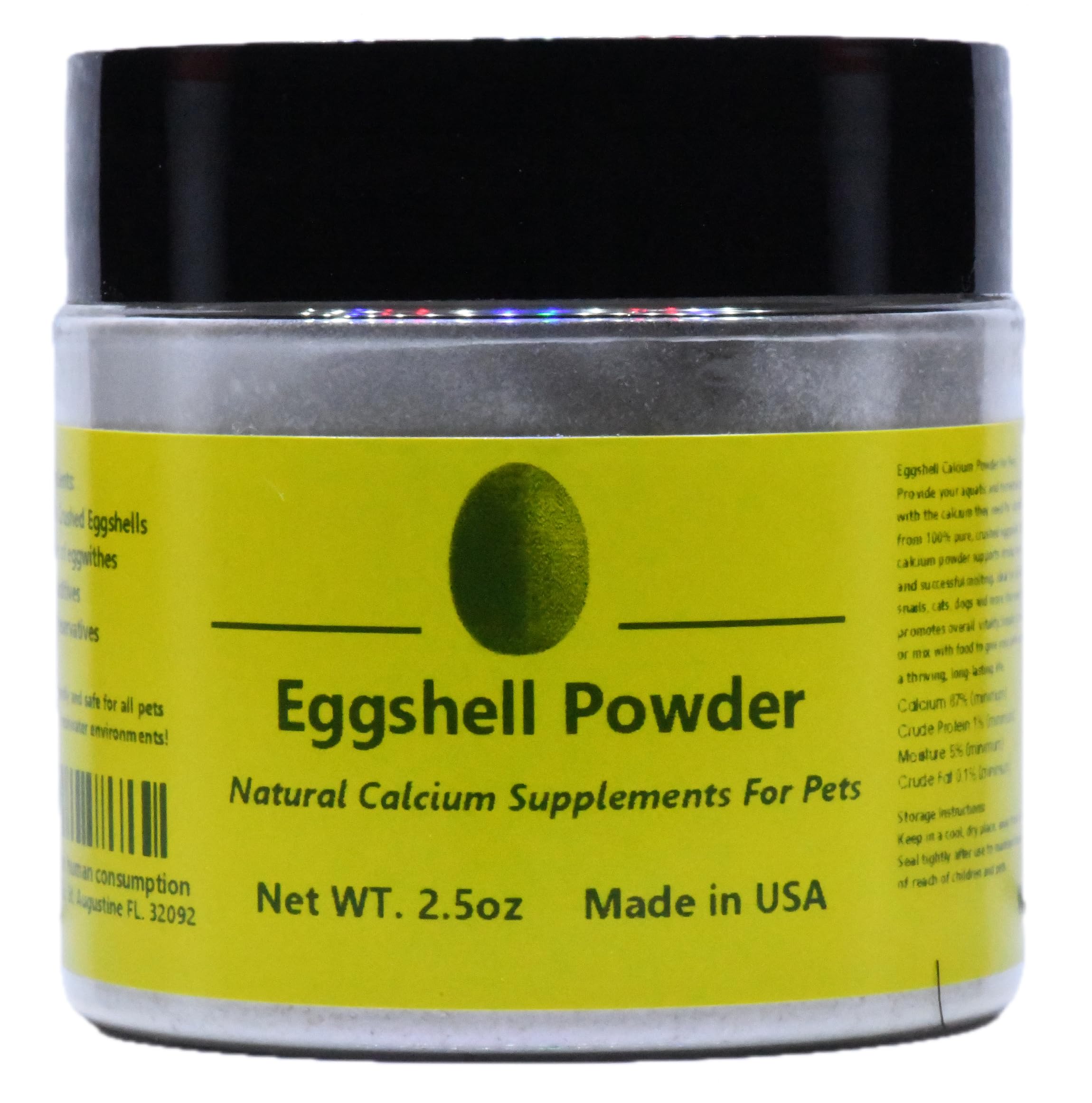 Amazon.com : 2.5oz Pure Eggshell Calcium Supplement for Pets - Natural ...