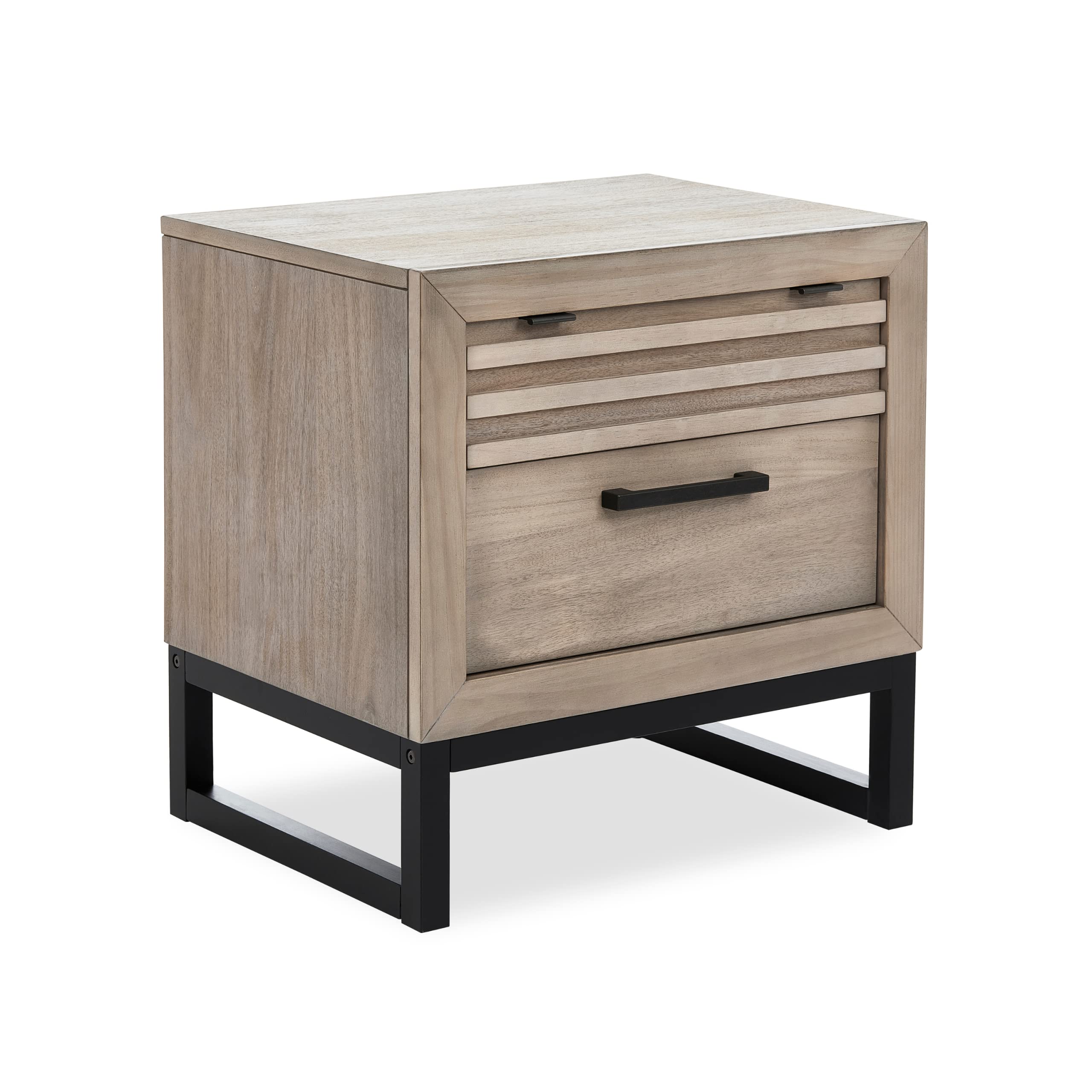 Snapklik.com : Evolur Kyoto Night Stand In Brown Stone, Unique Two Tone ...