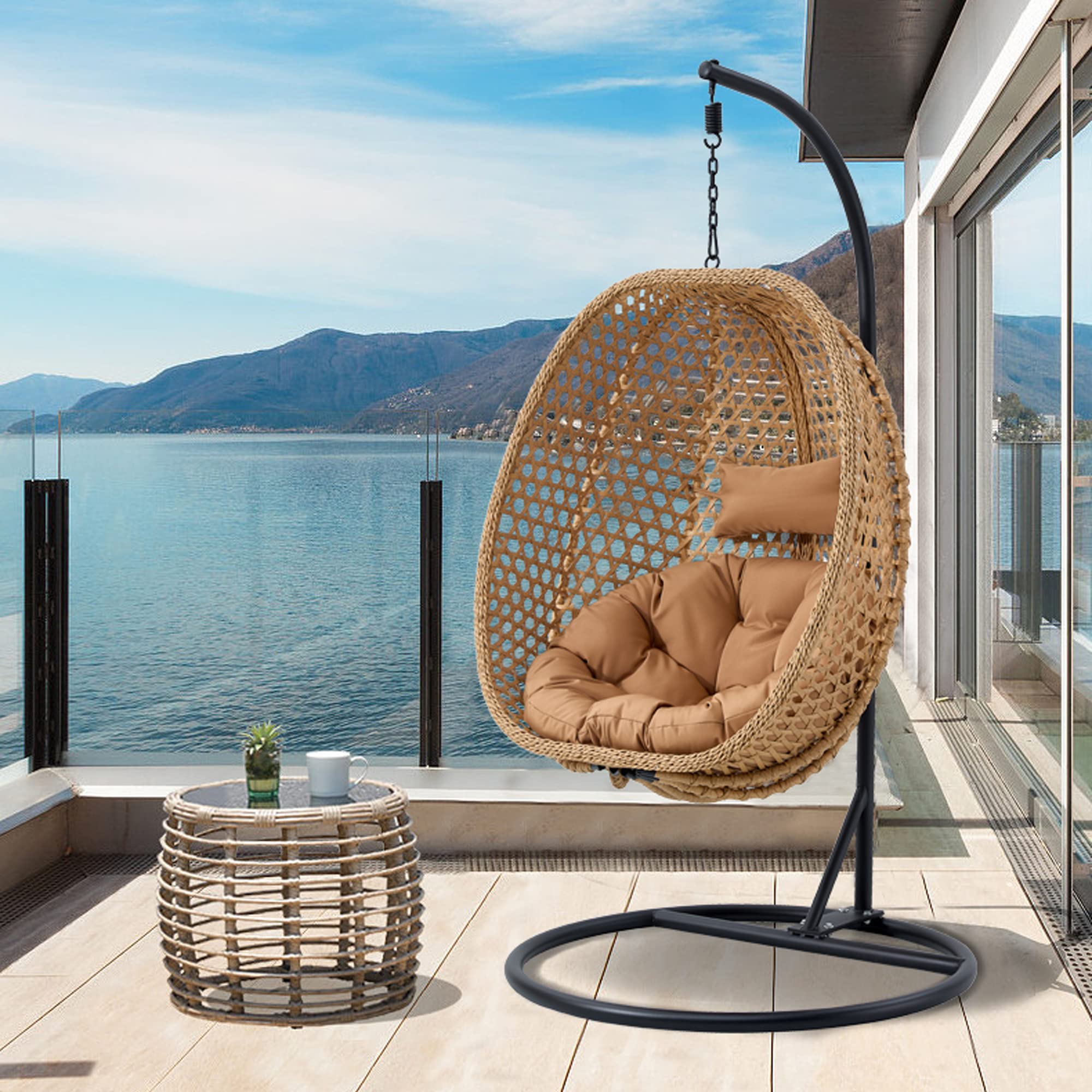 Hanging Wicker Egg Chair Ella Outdoor Hanging Egg Chair Graphite