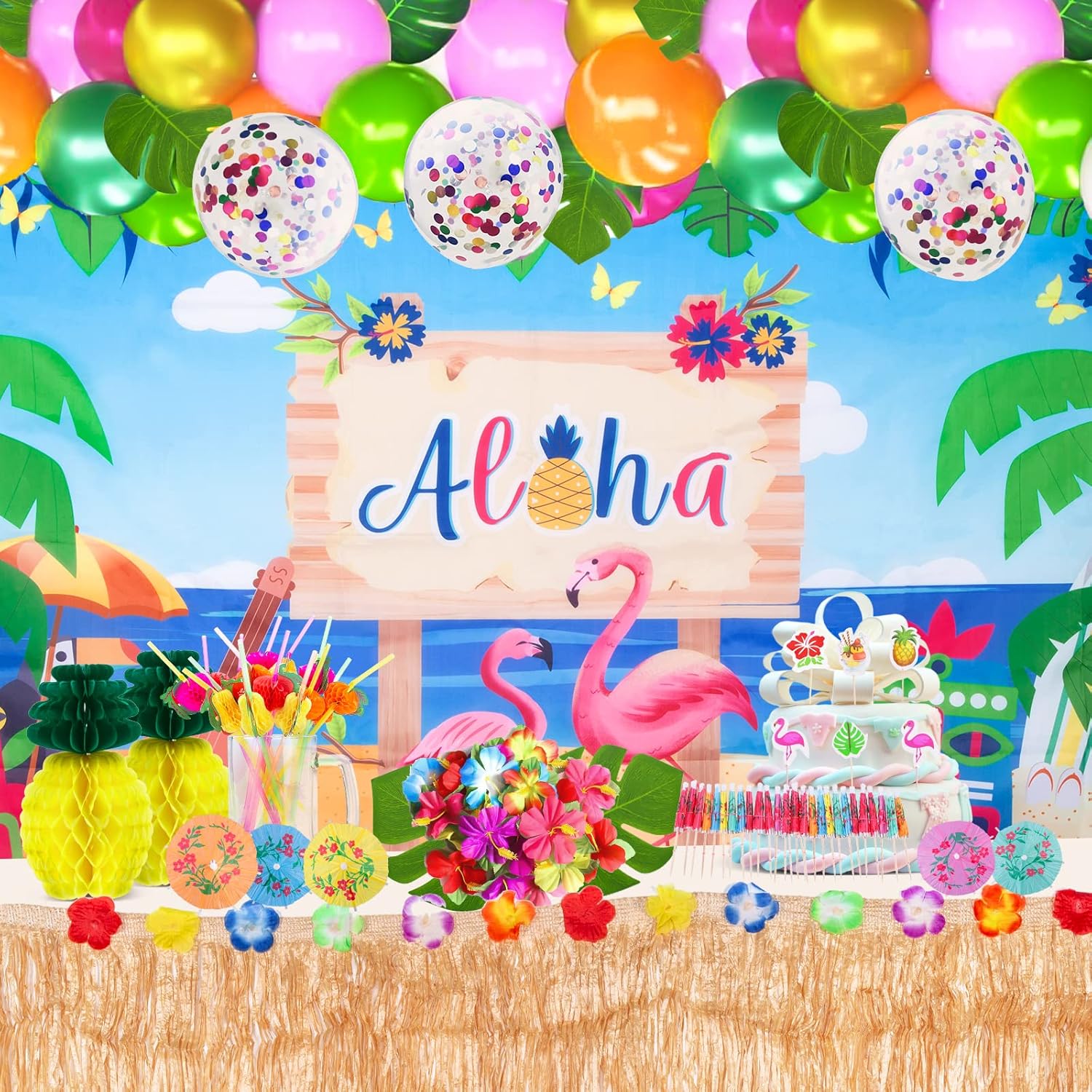 Amazon.com: Hawaiian Party Supplies Hawaiian Luau Party Decorations ...