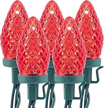 Brightown C9 LED Christmas String Lights, 33ft 50 LED Waterproof ...