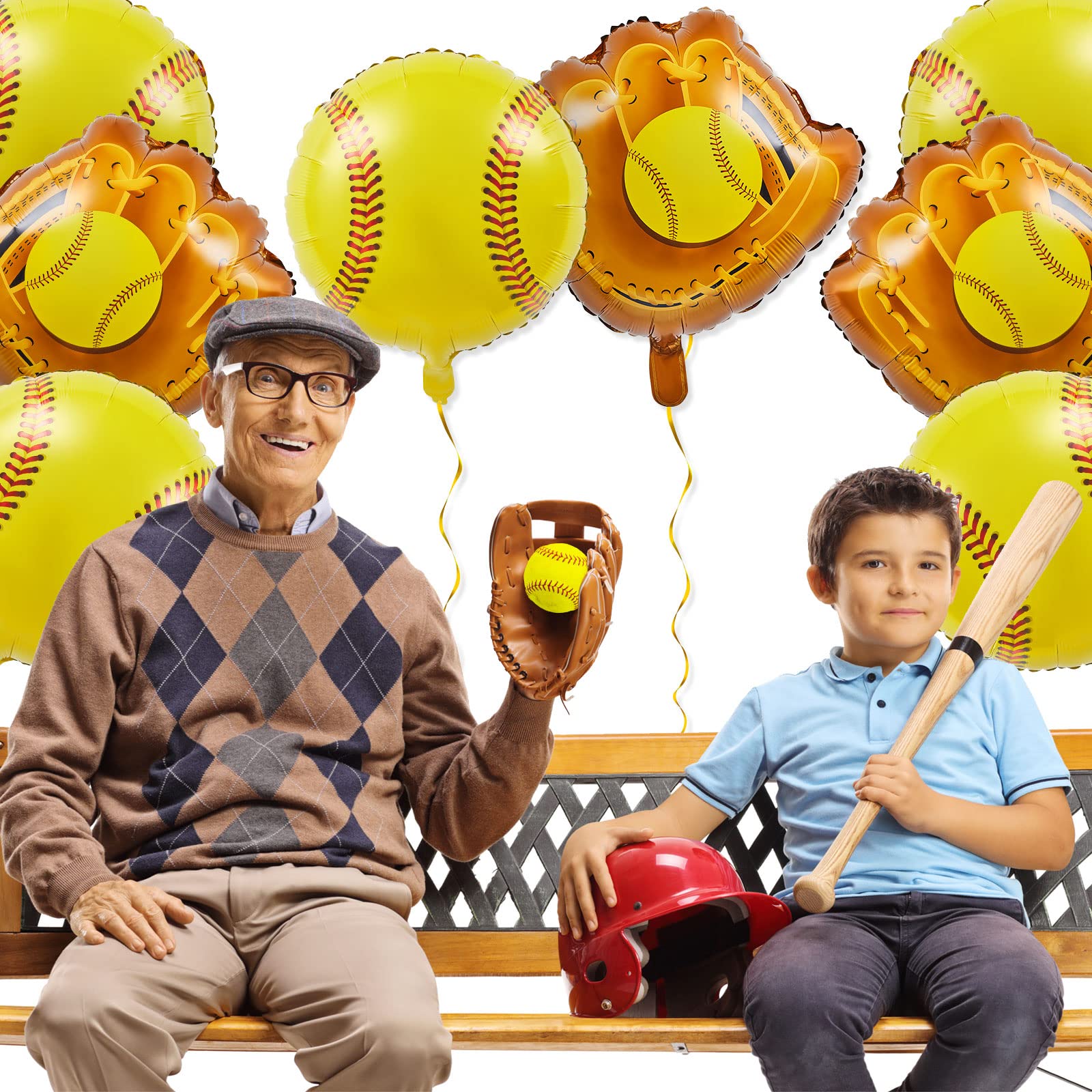 Snapklik.com : 16 Pieces Softball Party Balloons 18 Inch Ball 20 Inch ...