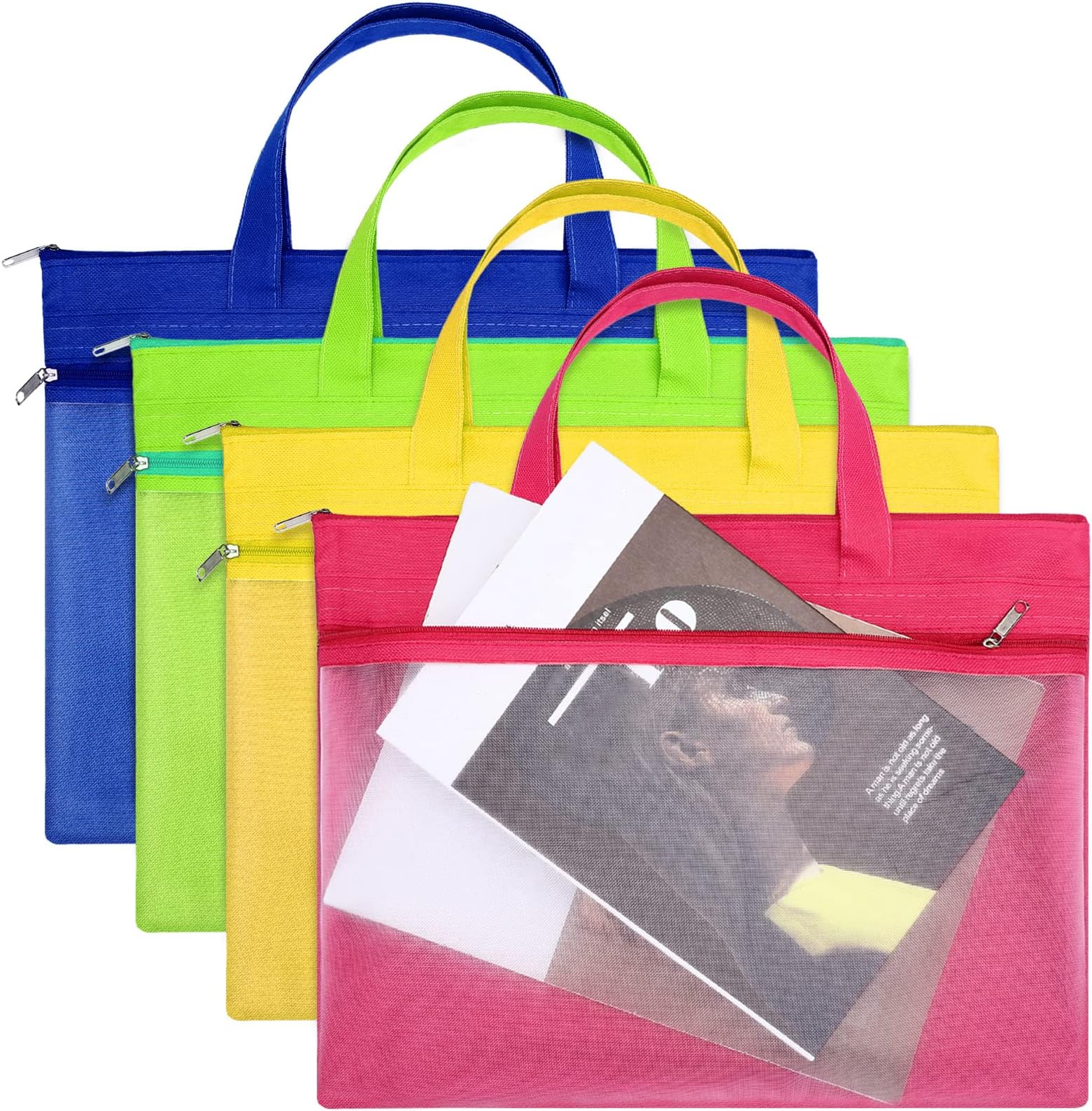 Amazon.com : Chuangdi 4 Pcs Mesh Zipper Pouch with Handle Mesh Storage ...