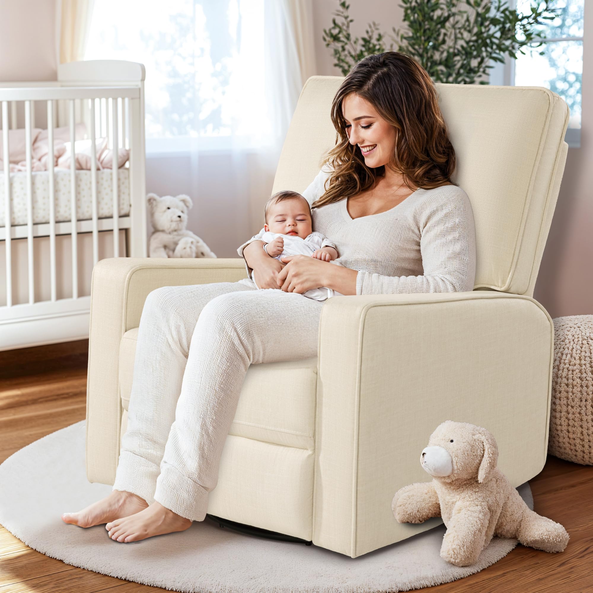 Amazon.com: Neioml Swivel Rocker Recliner Chair, Nursery Rocking Chairs ...