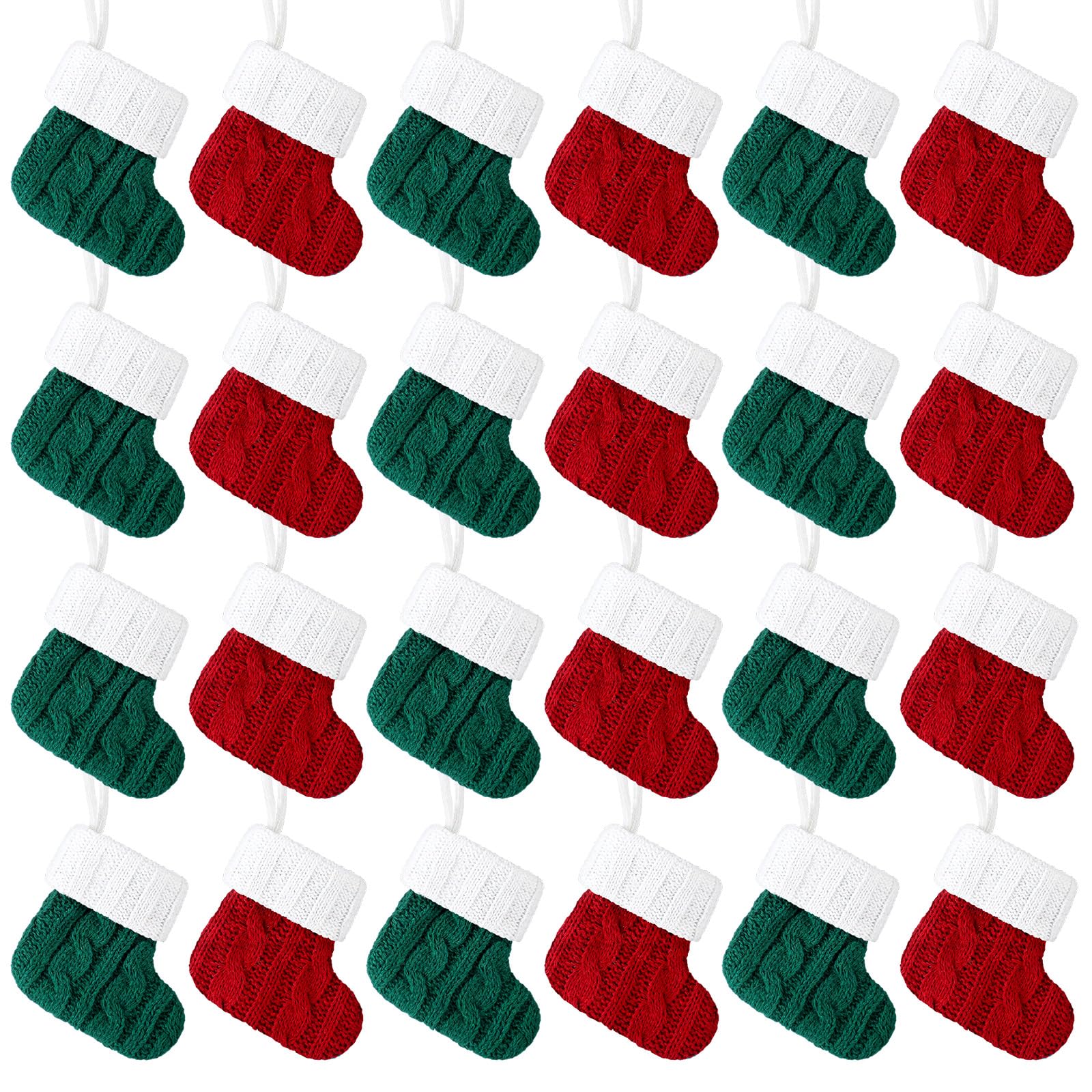 Amazon.com: Hiboom 24 Pcs Mini Christmas Stockings 3.54 x 2.76 Inch ...