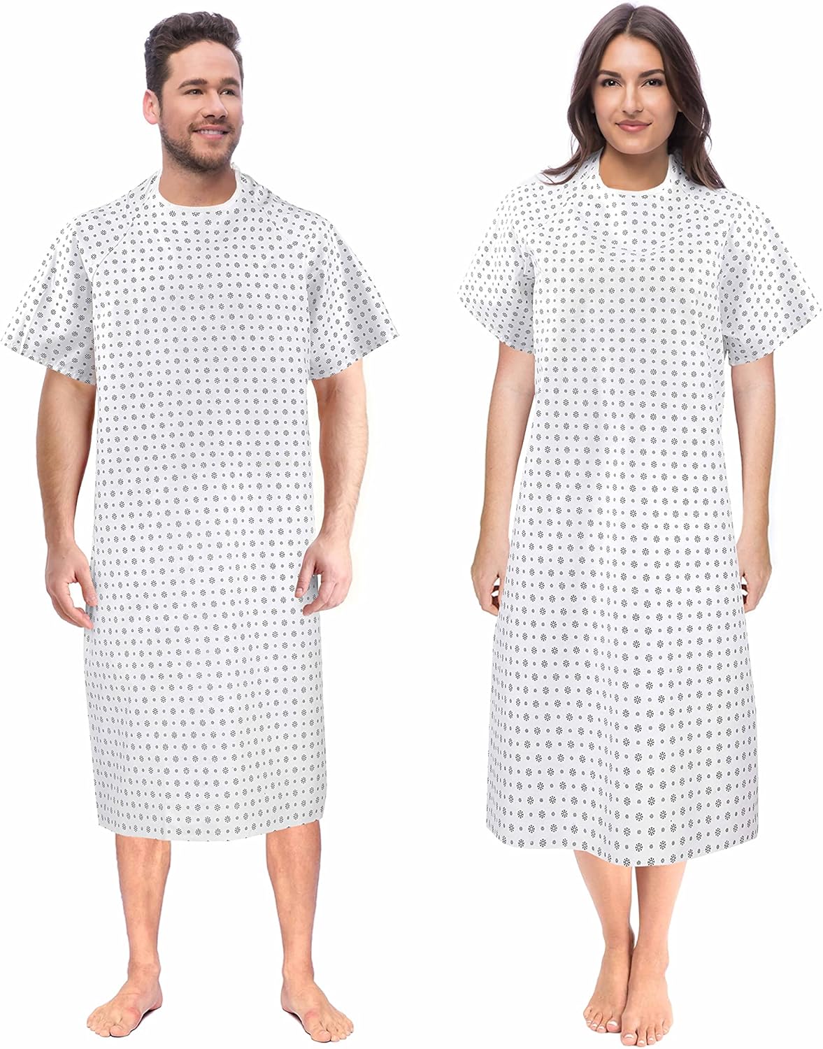 Hemi Home Hospital Patient Gowns (Pack of 4) Fits UP to XXL Printed ...