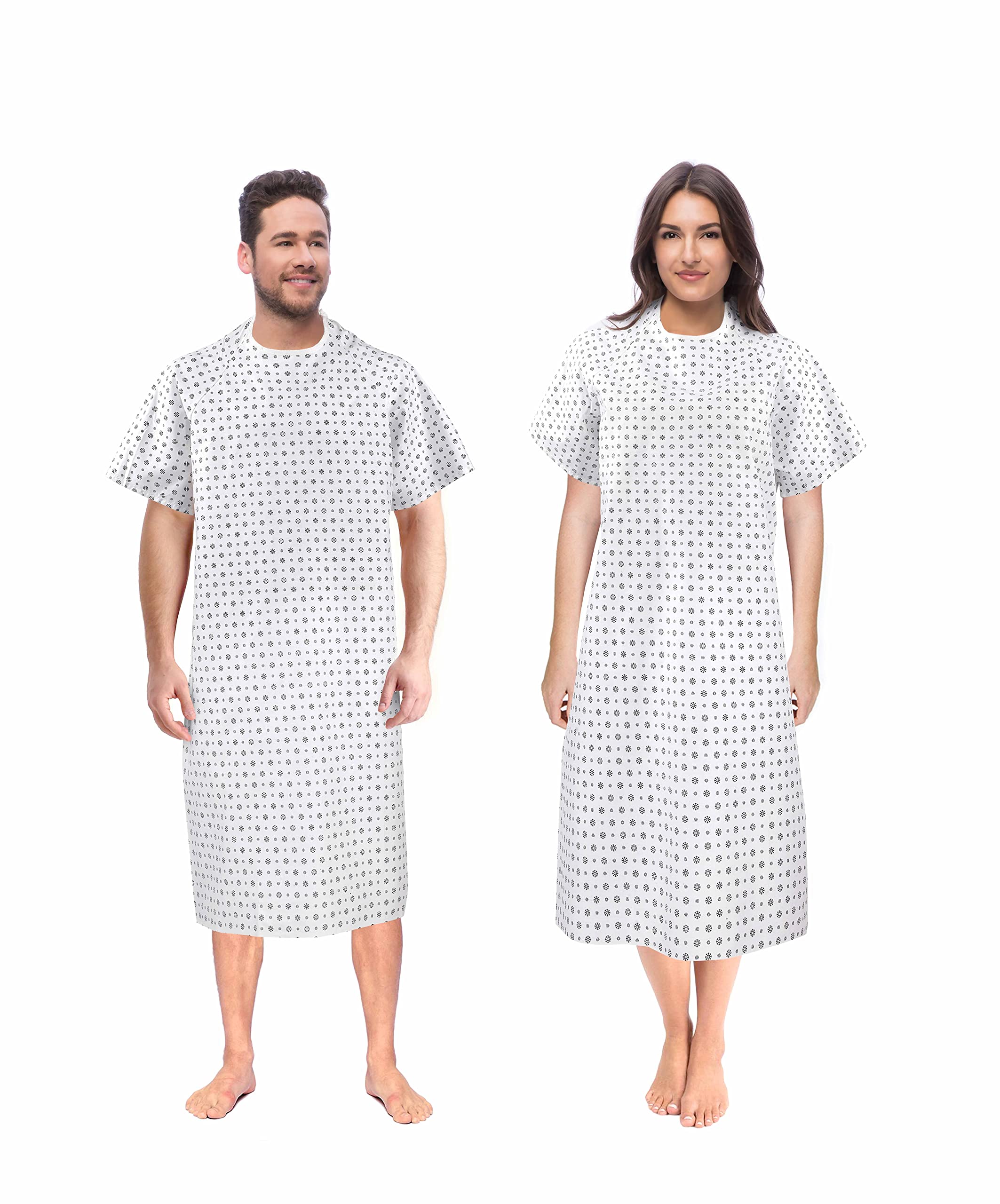 Hemi Home Hospital Patient Gowns (Pack of 4) Fits UP to XXL Printed ...