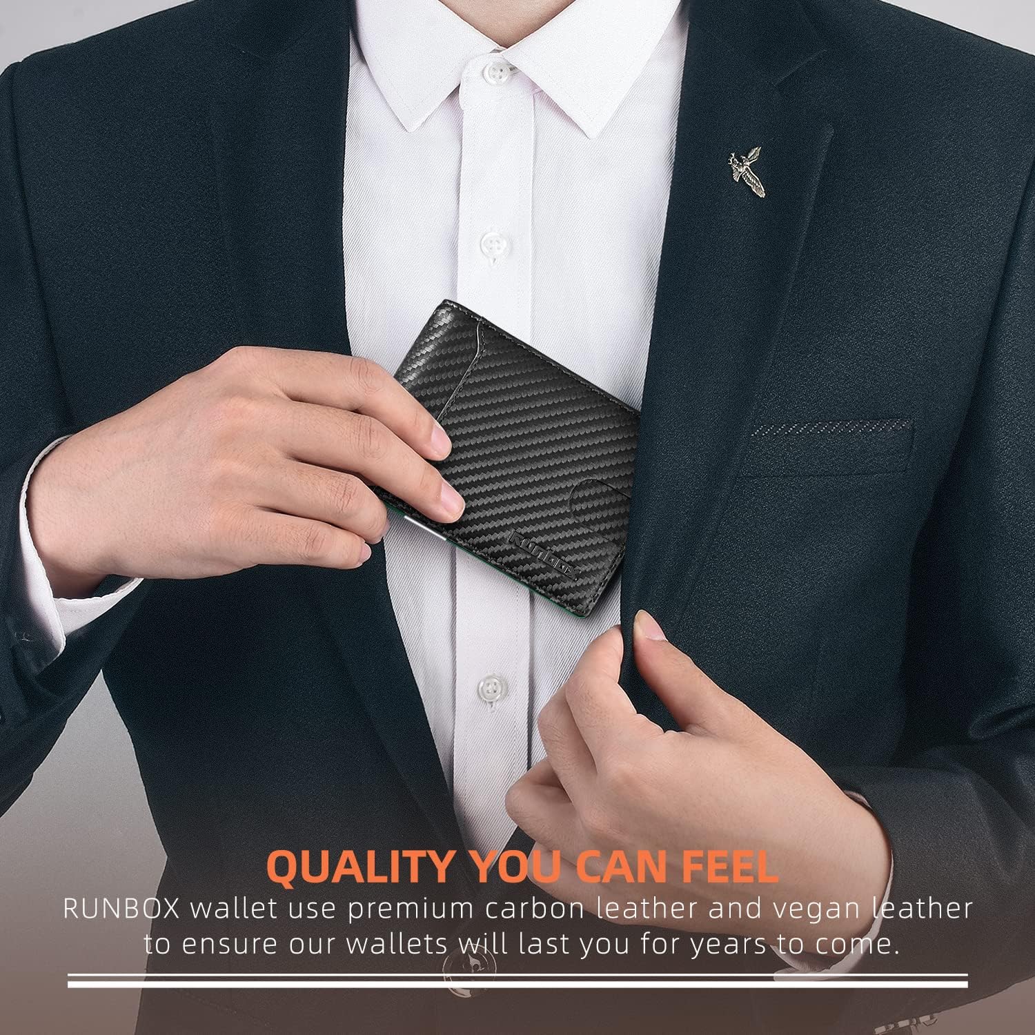 Snapklik.com : RUNBOX Money Clip Wallets For Men,Slim Leather Mens ...