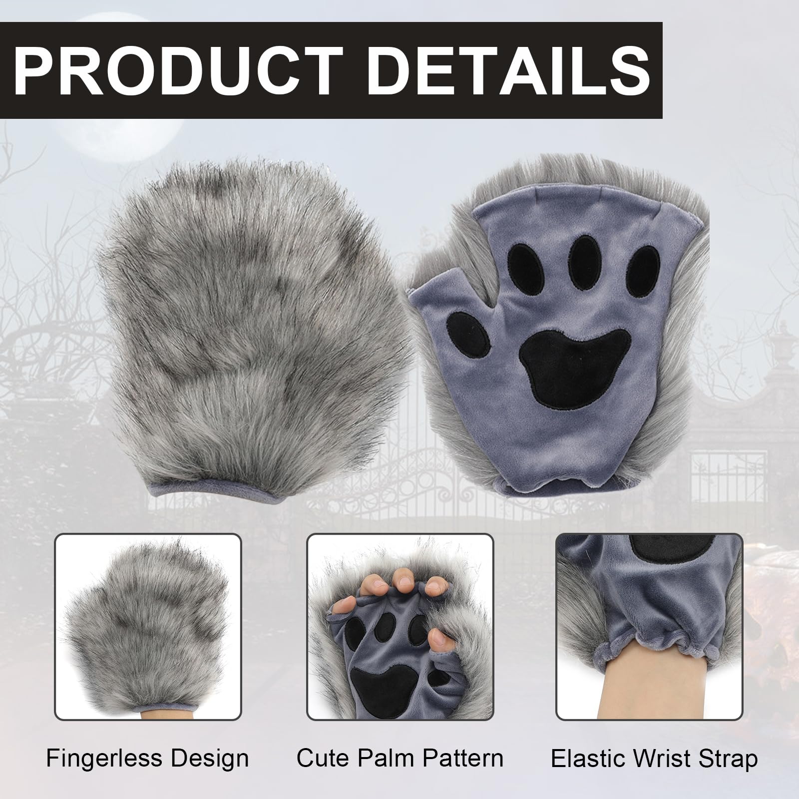 Snapklik.com : Wolf Paw Gloves, Werewolf Costume Accessories For Adults ...