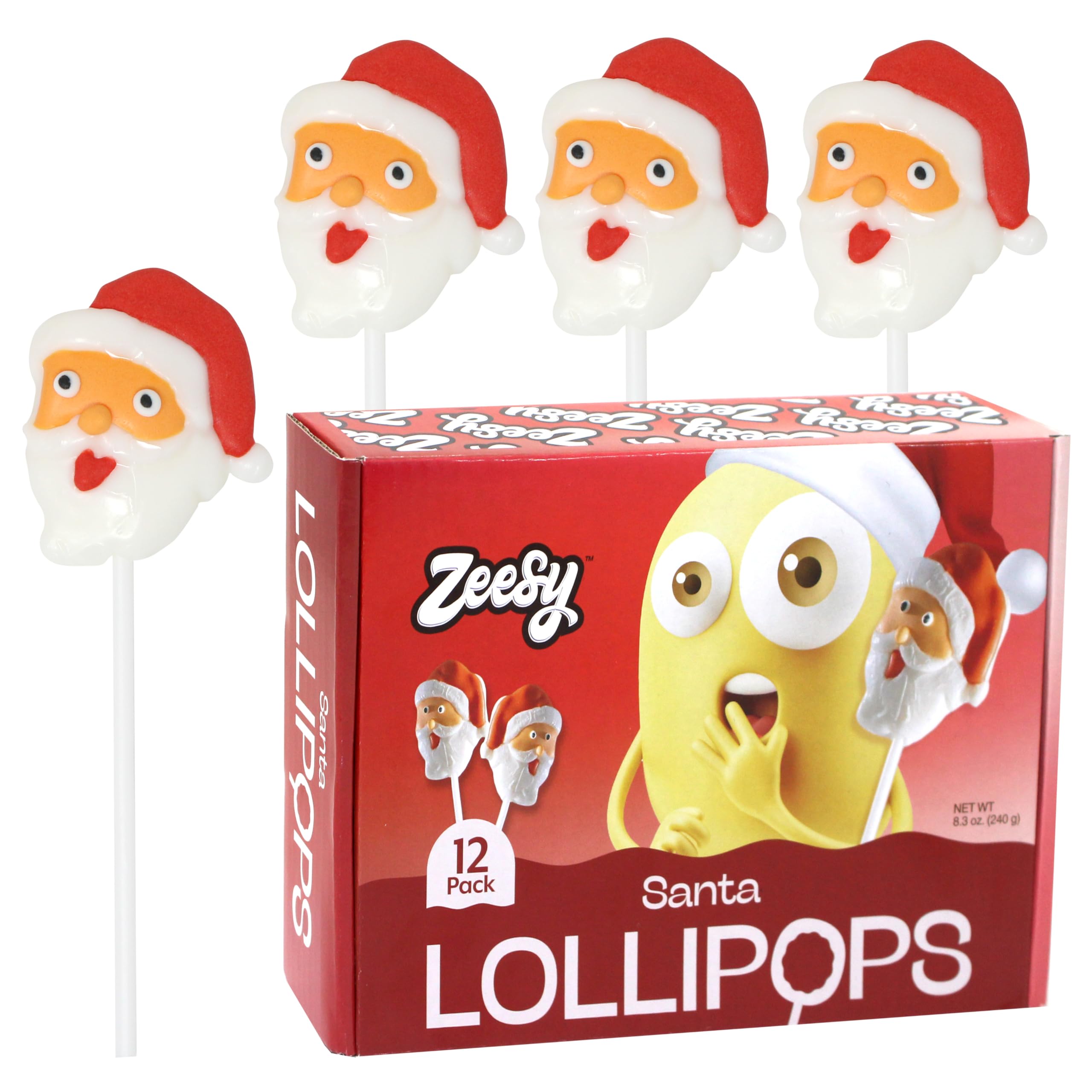 Amazon.com : Christmas Santa Lollipops Individually Wrapped - 12 Santa ...