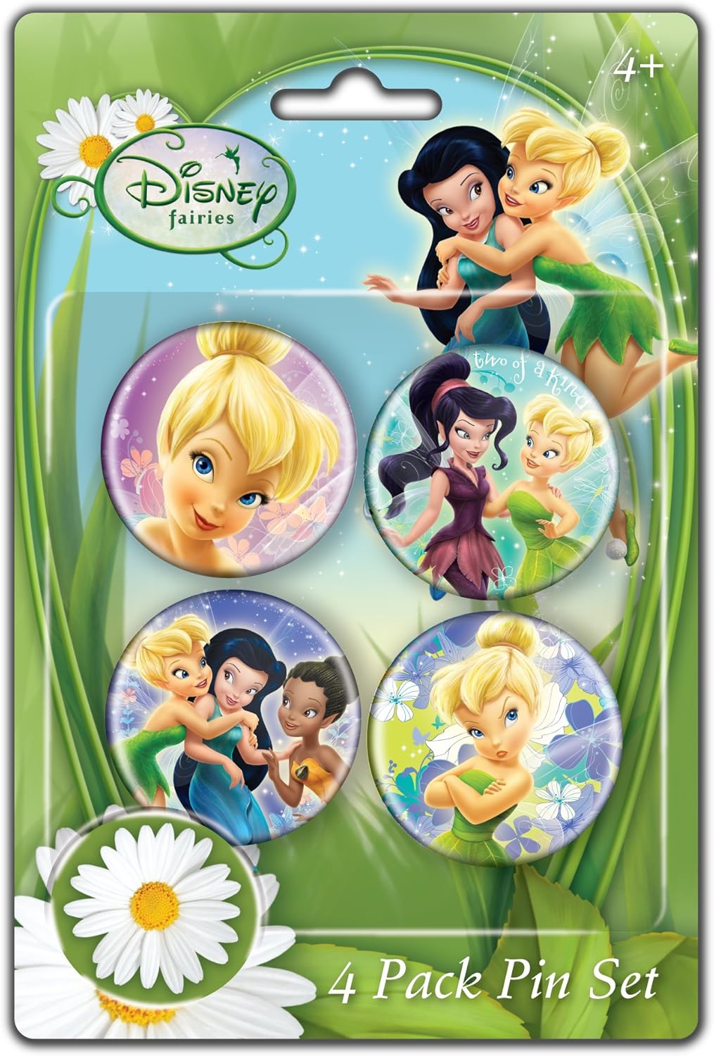 Amazon.com: Disney Tinker Bell Button Pin Set Novelty (Pack of 4 ...